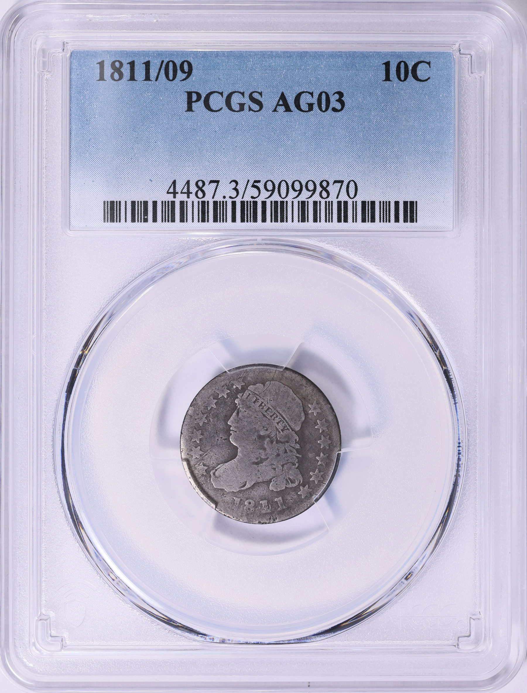 1811/9 Capped Bust Dime PCGS AG-03 (Item 1872495) | GreatCollections ...