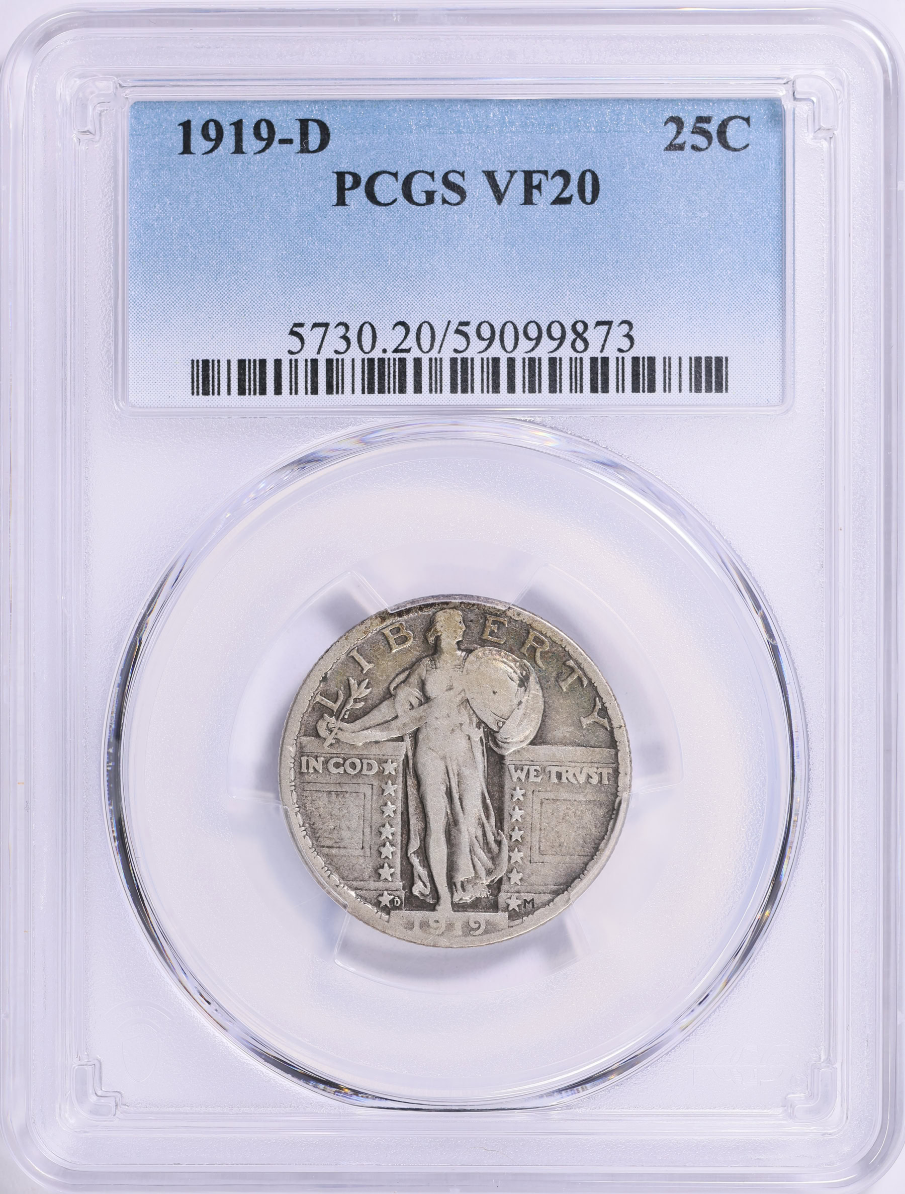1919-D Standing Liberty Quarter PCGS VF-20 (Item 1872498) | GreatCollections Coin Auctions