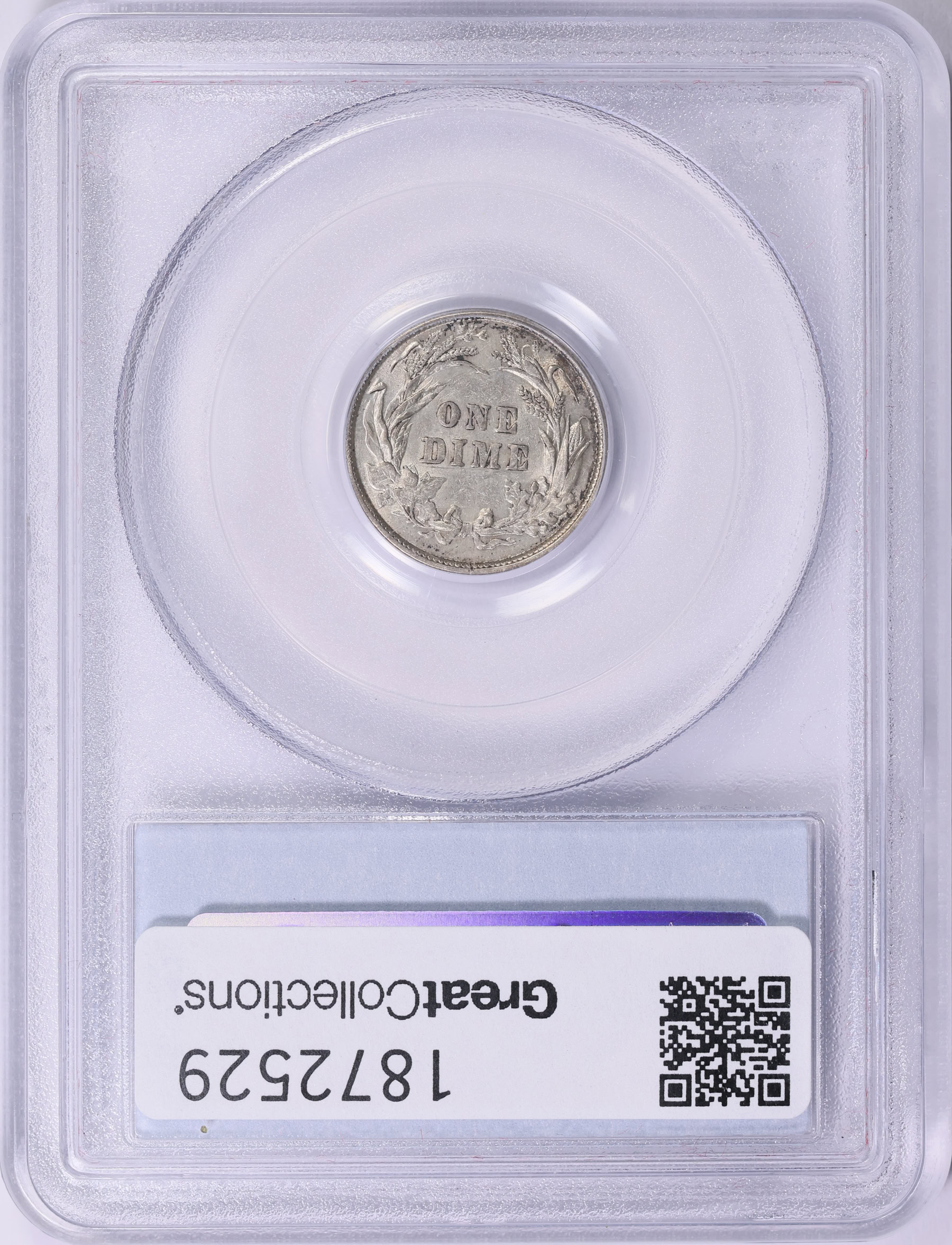 1892 Barber Dime PCGS AU-53 (Item 1872529) | GreatCollections Coin Auctions