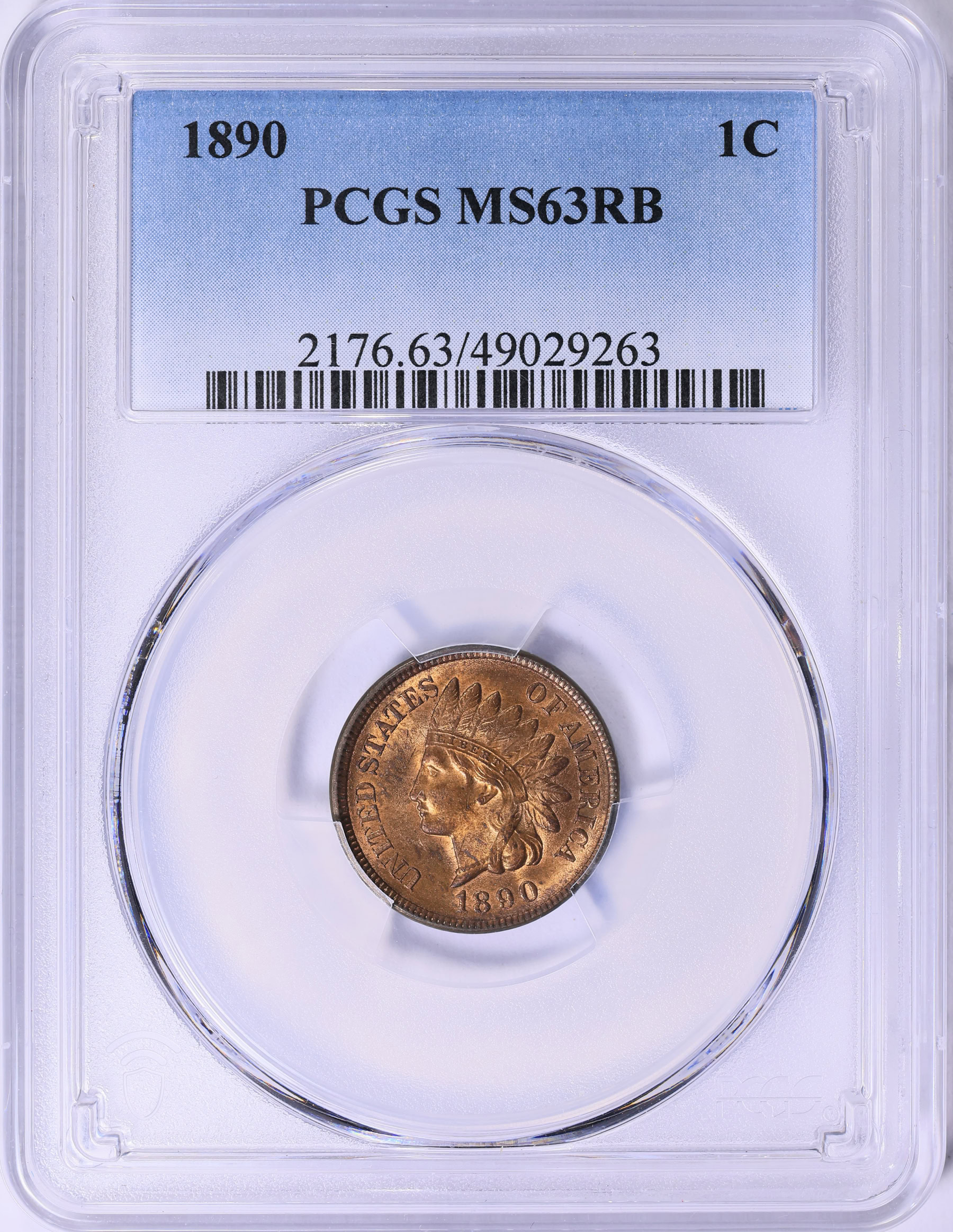 1890 Indian Cent PCGS MS-63 RB (Item 1872554) | GreatCollections Coin Auctions