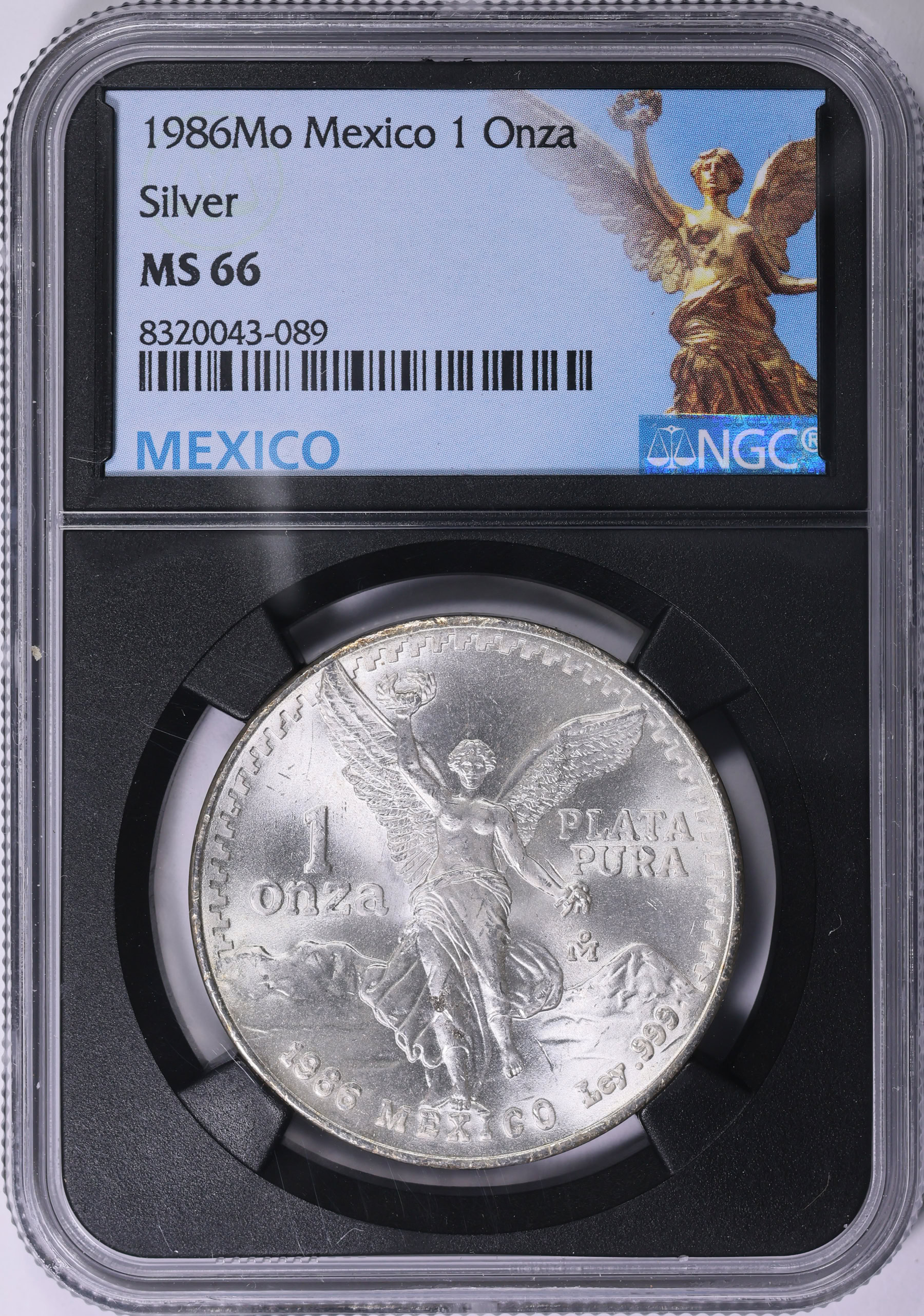 Mexico 1986-Mo Silver Onza Libertad KM-494.1 NGC MS-66 (Black Retro Holder) (Item 1872603 ...