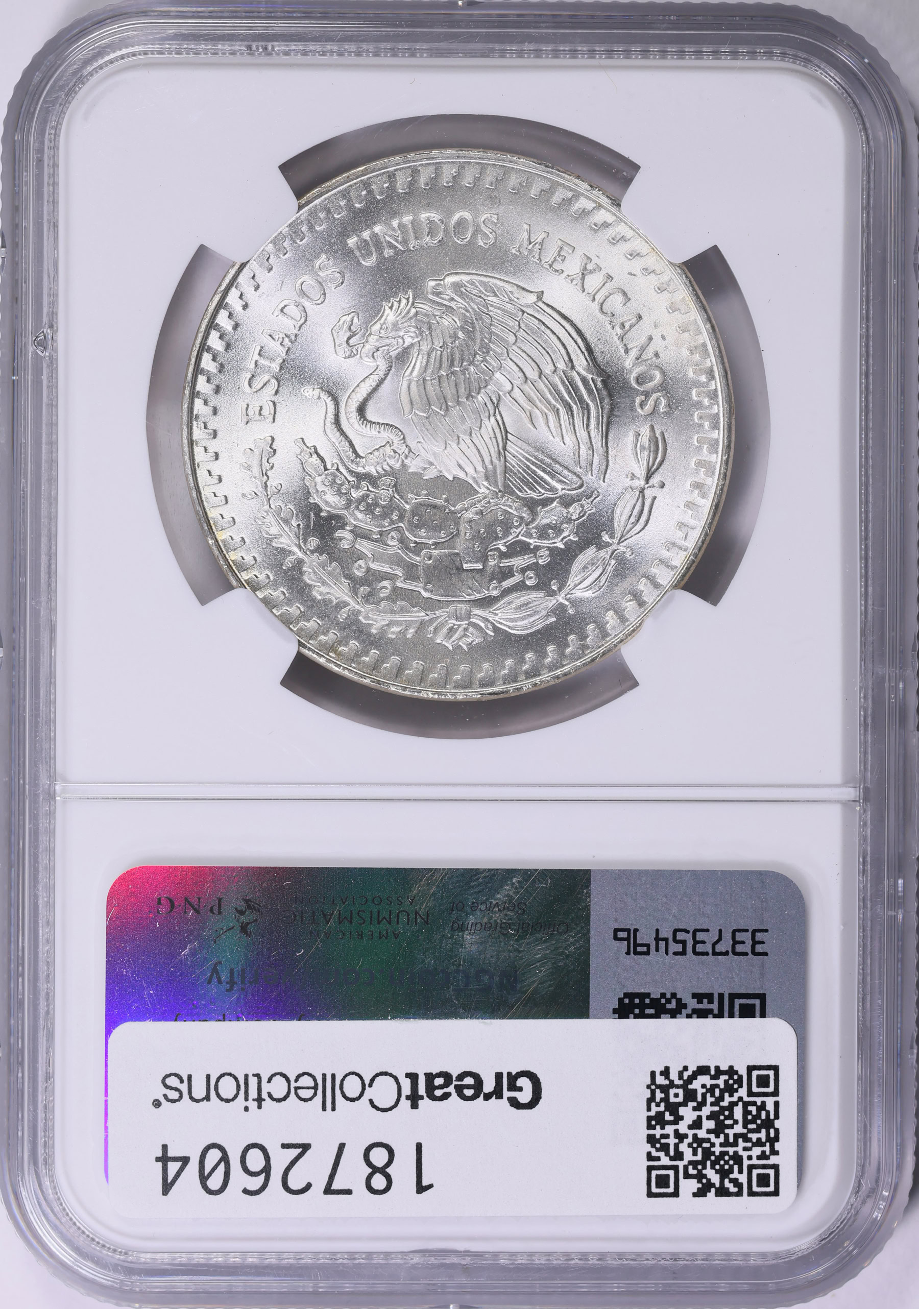 Mexico 1985-Mo Silver Onza Libertad KM-494.1 NGC MS-66 (Item 1872604) | GreatCollections Coin ...
