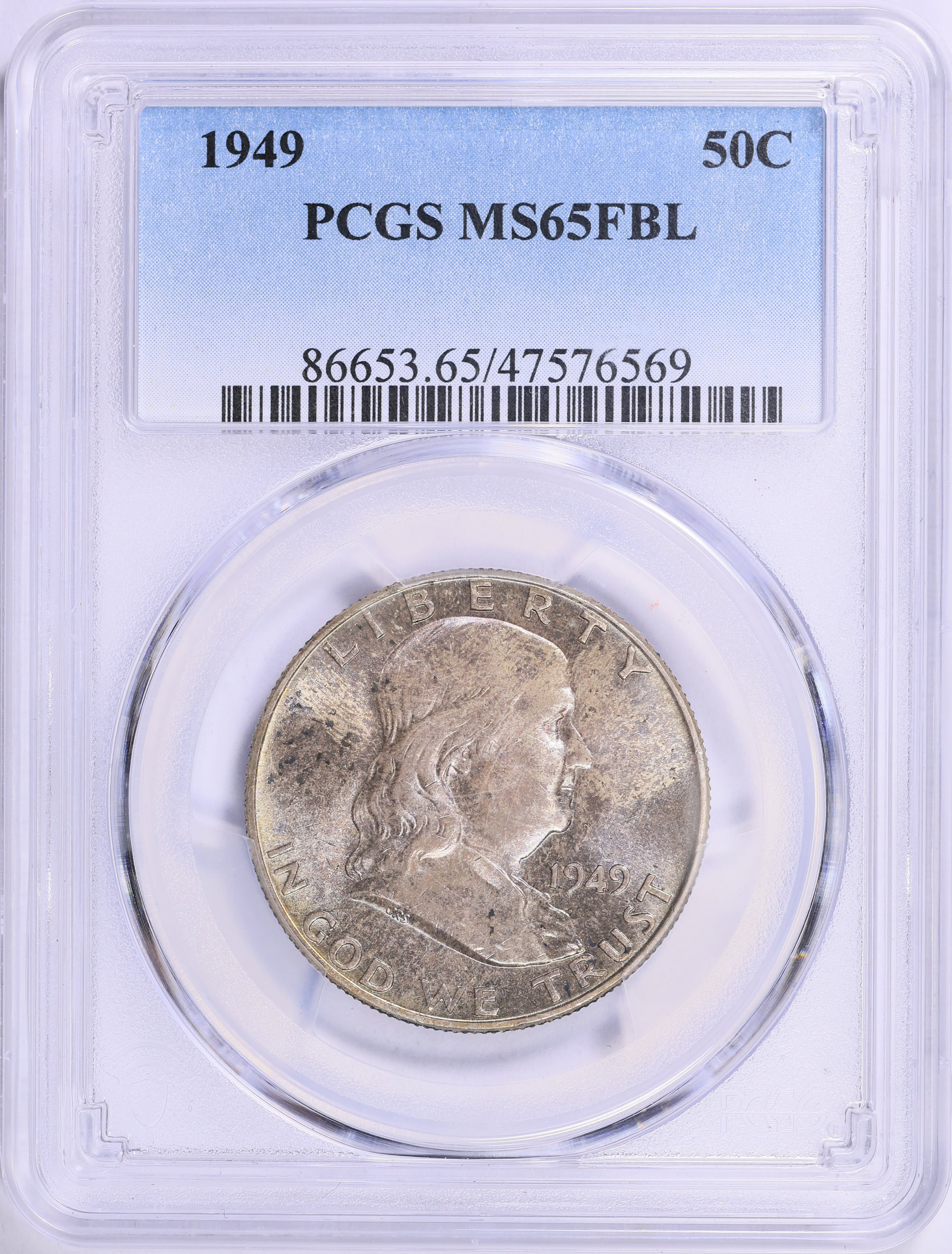 1949 Franklin Half Dollar PCGS MS-65 FBL (Toned) (Item 1872607 ...