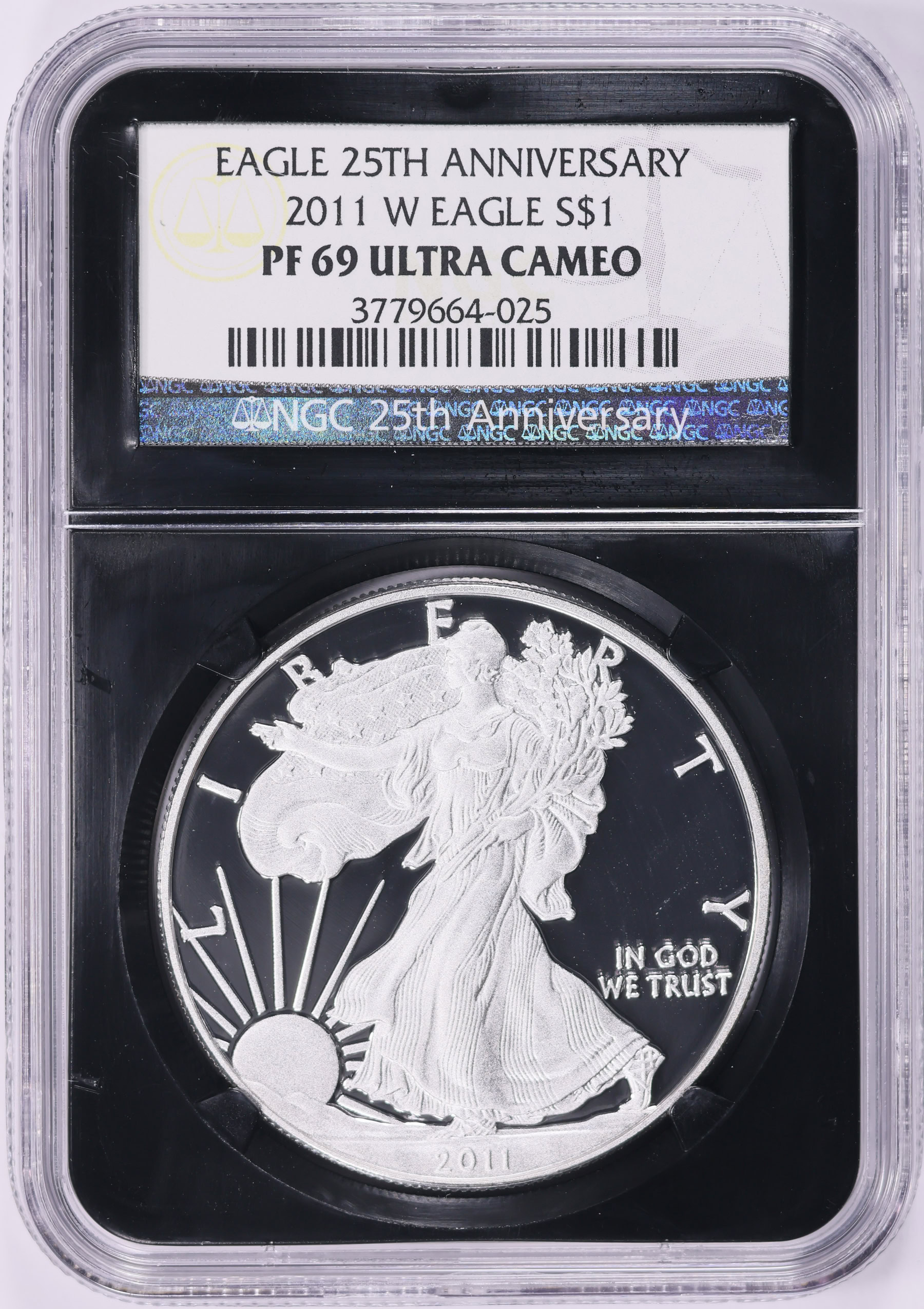 2011-W $1 Silver Eagle 25th Anniversary NGC Proof-69 UC (Black Retro Holder) (Item 1872647 ...