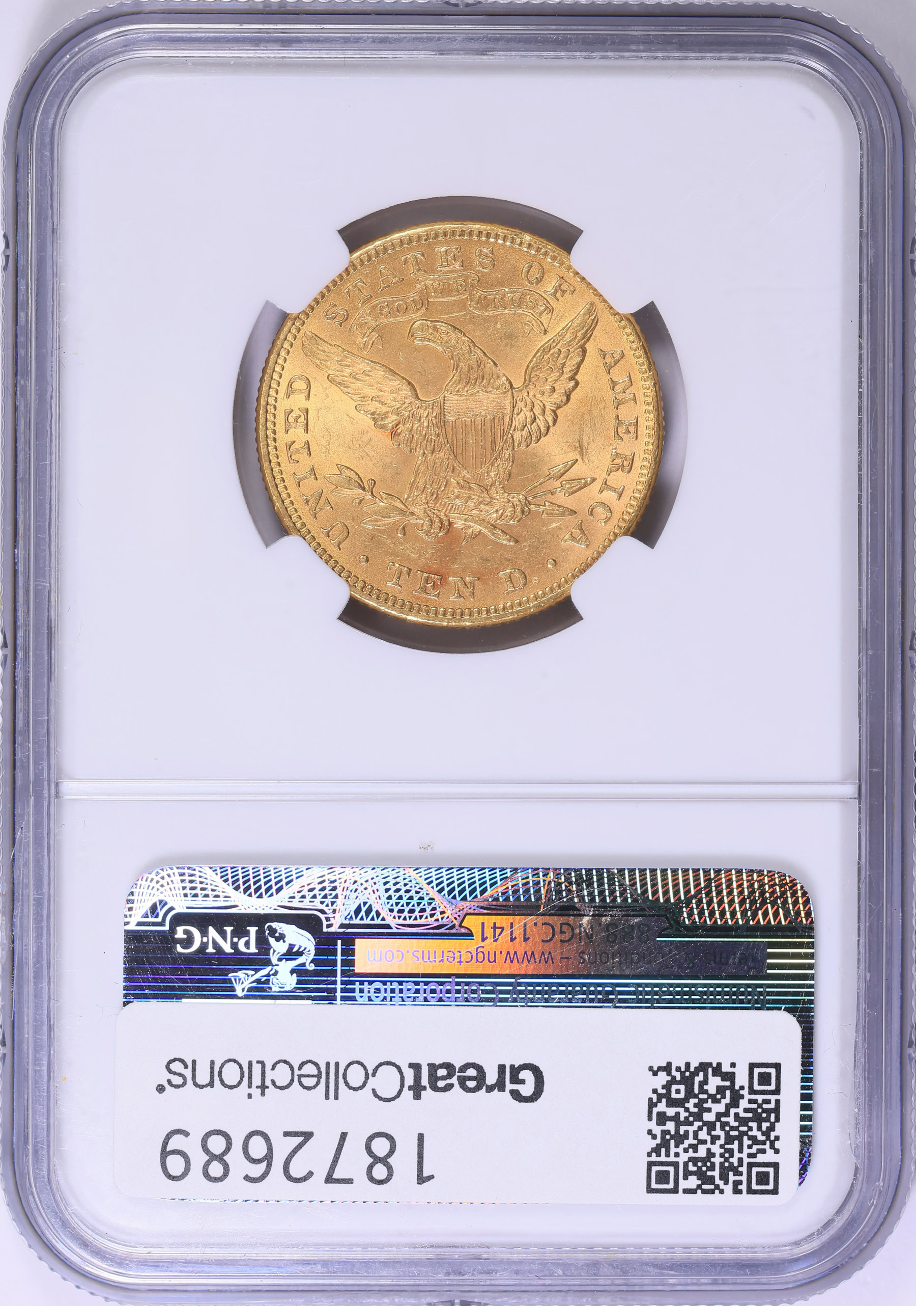 1898 Liberty Gold Eagle NGC MS-61 (Item 1872689) | GreatCollections Coin Auctions