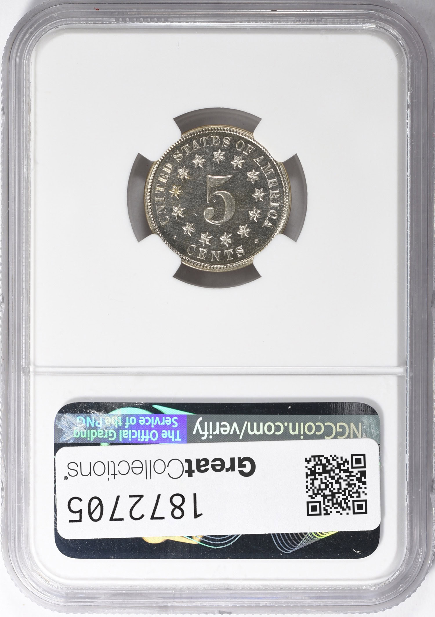 1875 Shield Nickel NGC Proof-65 CAMEO (Item 1872705) | GreatCollections ...
