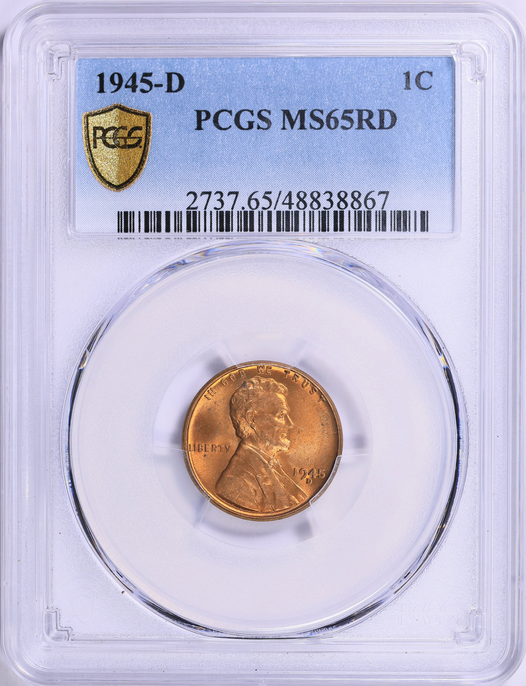 1945-D Lincoln Cent PCGS MS-65 RD (Item 1872732) | GreatCollections Coin Auctions