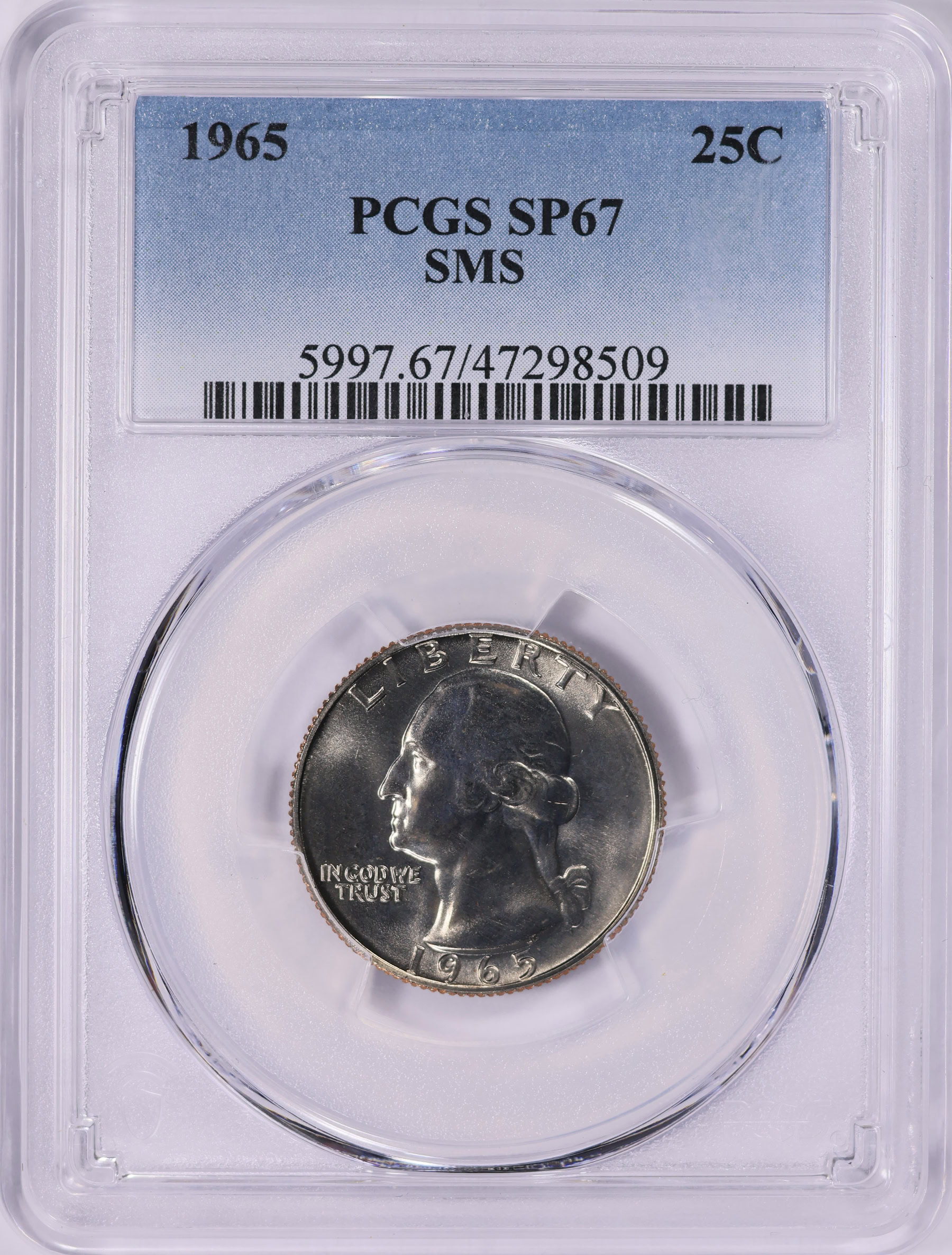 1965 Washington Quarter SMS PCGS SP-67 (Item 1872766 ...