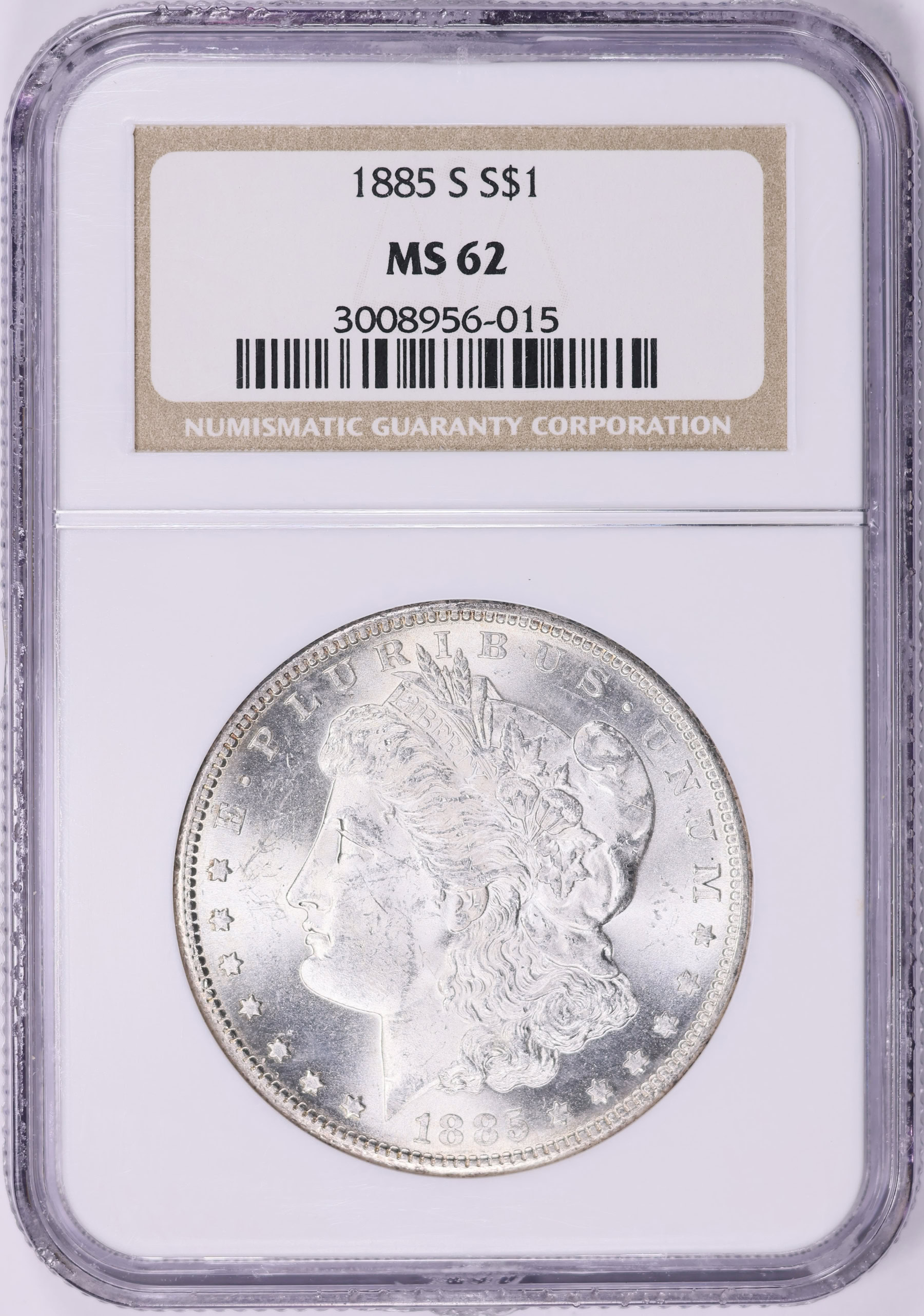 1885-S Morgan Silver Dollar NGC MS-62 (Item 1872894) | GreatCollections ...