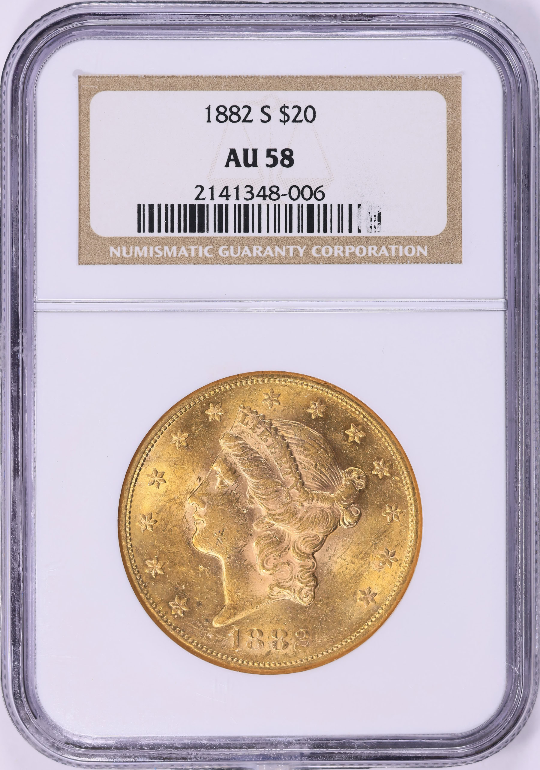 1882-S Liberty Gold Double Eagle NGC AU-58 (Item 1872896 ...