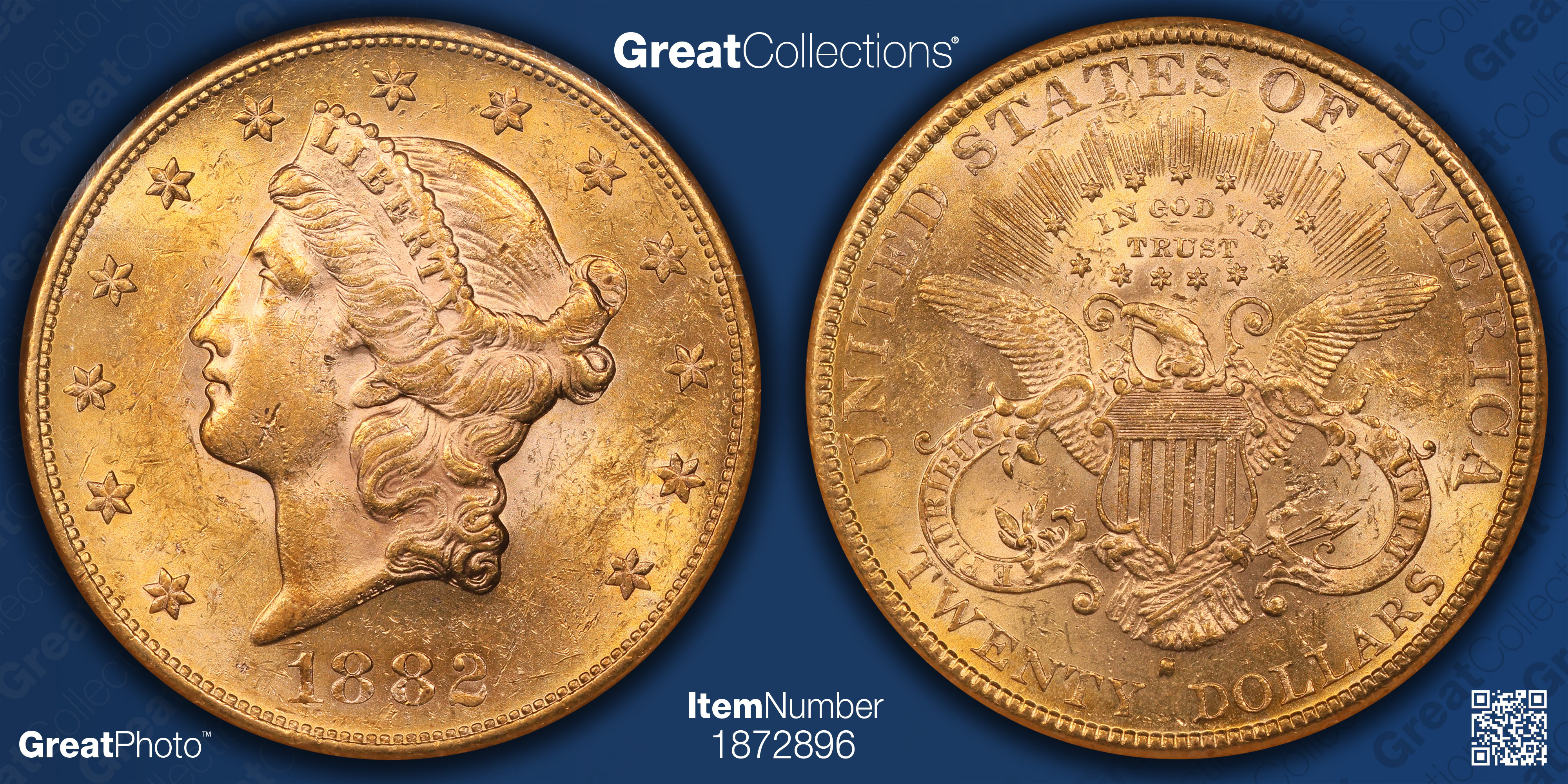 1882-S Liberty Gold Double Eagle NGC AU-58 (Item 1872896 ...