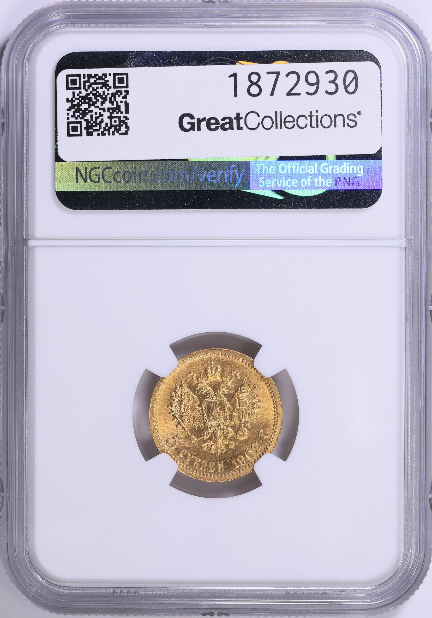 Russia 1902-AP Gold 5 Roubles Y-62 NGC MS-68 (AGW = 0.1245 Oz.) | NGC ...