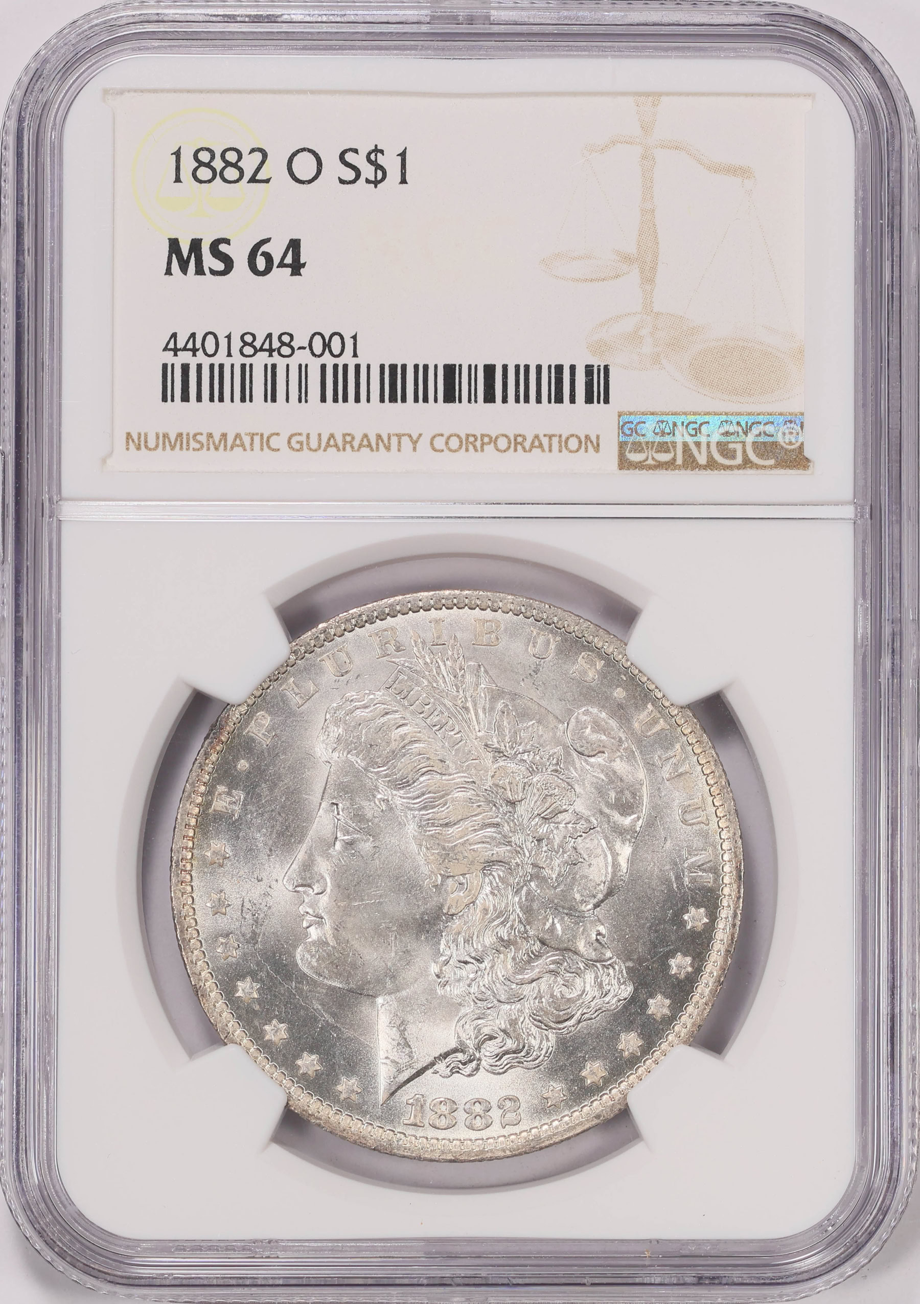 1882-O Morgan Silver Dollar NGC MS-64 (Item 1873019) | GreatCollections Coin Auctions