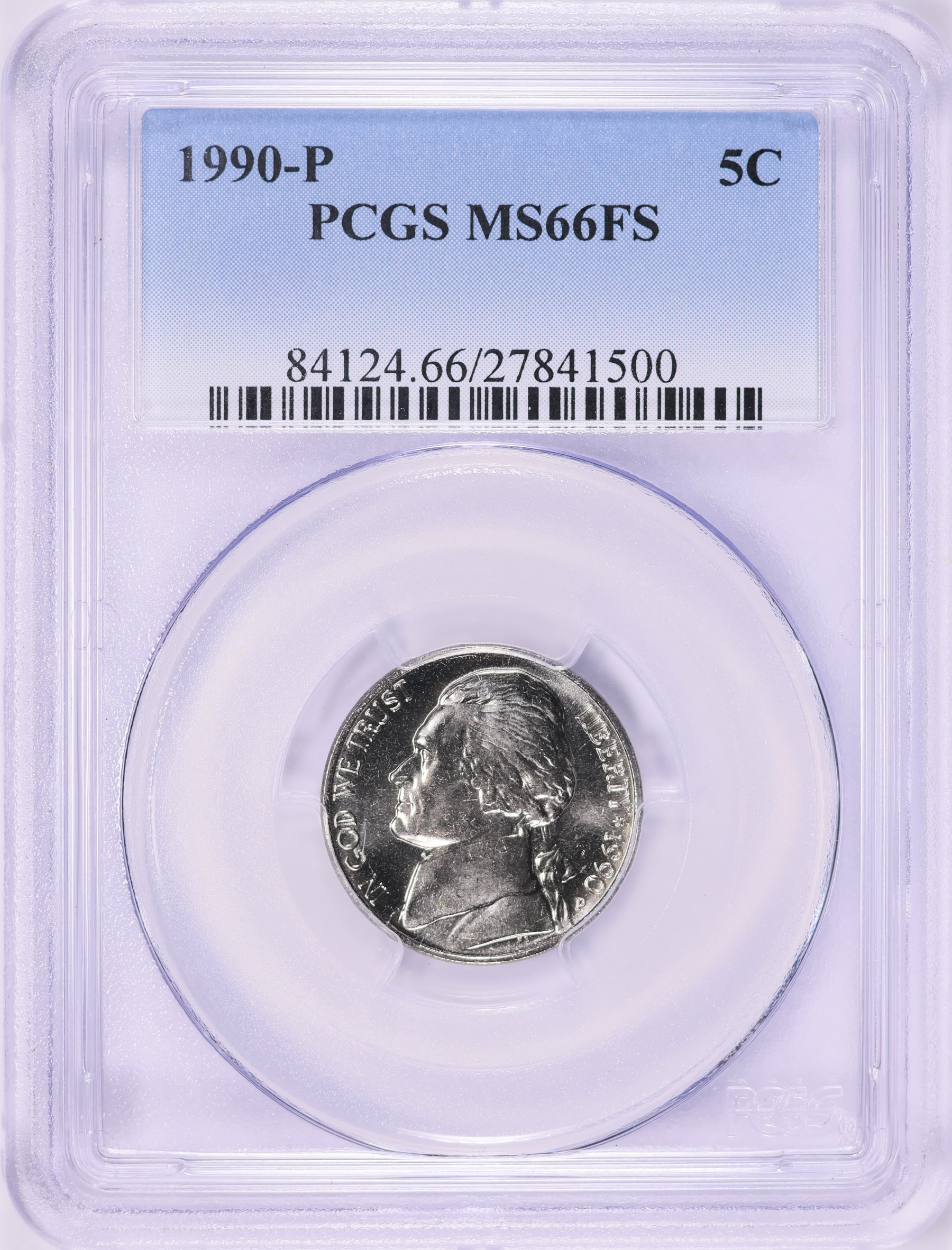 1990-P Jefferson Nickel PCGS MS-66 FS (Item 1873069) | GreatCollections ...
