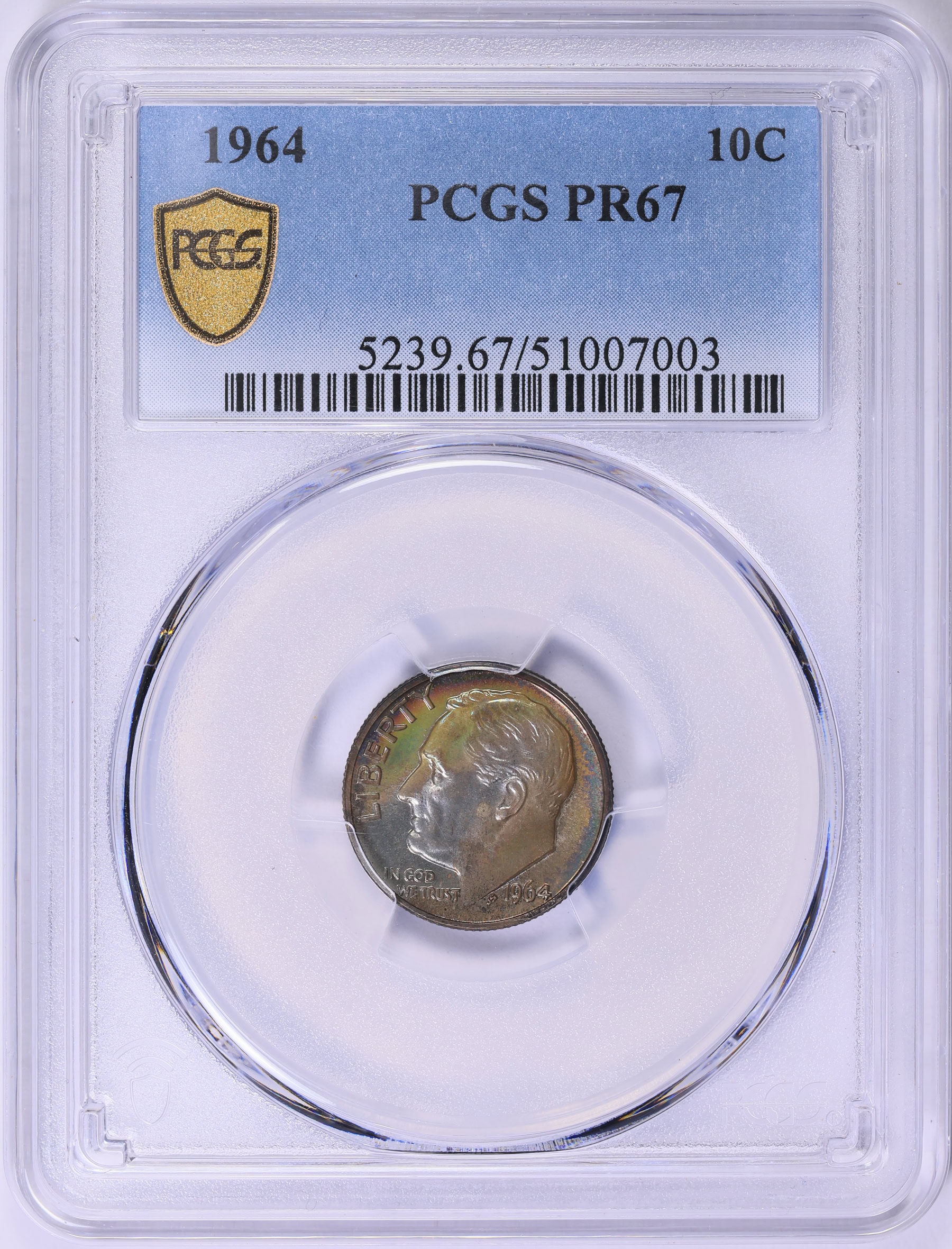 1964 Roosevelt Dime PCGS Proof-67 (Toned) (Item 1873171 ...