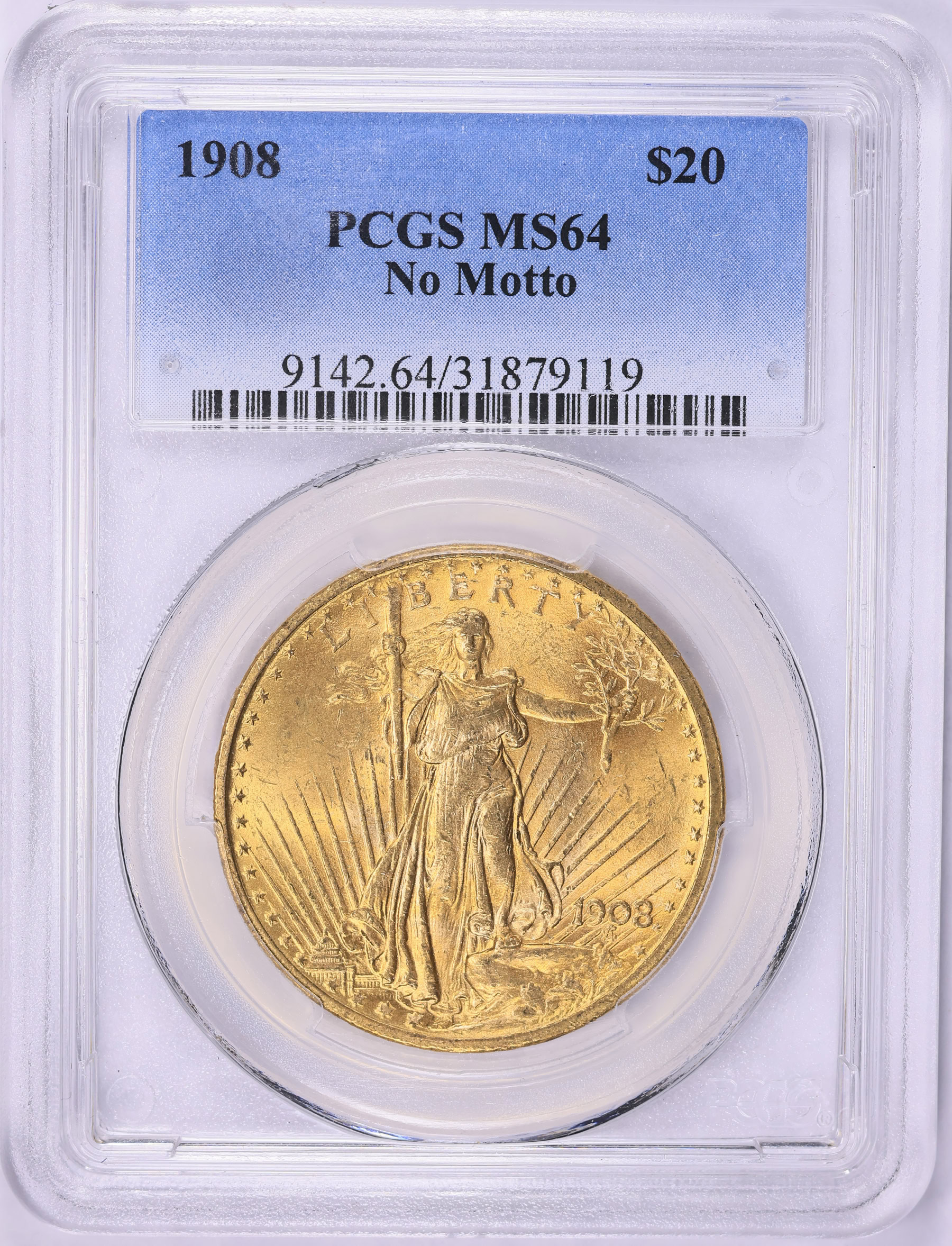1908 Saint-Gaudens Gold Double Eagle No Motto PCGS MS-64 (Item 1873534 ...