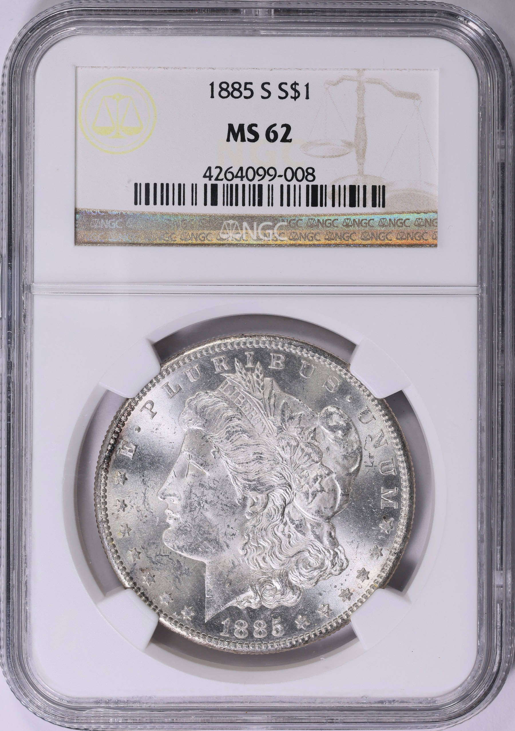 1885-S Morgan Silver Dollar NGC MS-62 (Item 1873618) | GreatCollections ...