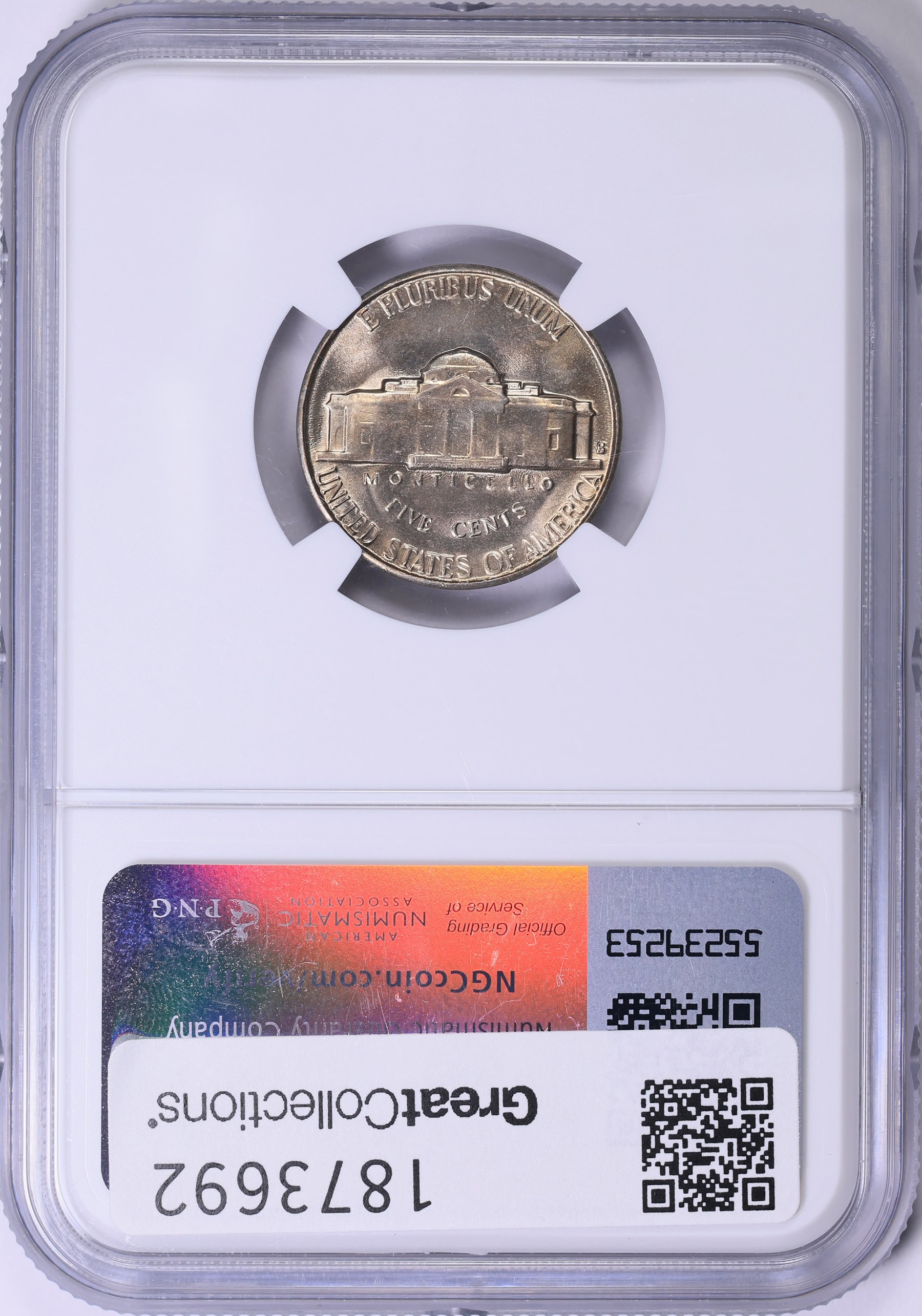 1954-S Jefferson Nickel NGC MS-66 5FS (Item 1873692) | GreatCollections Coin Auctions