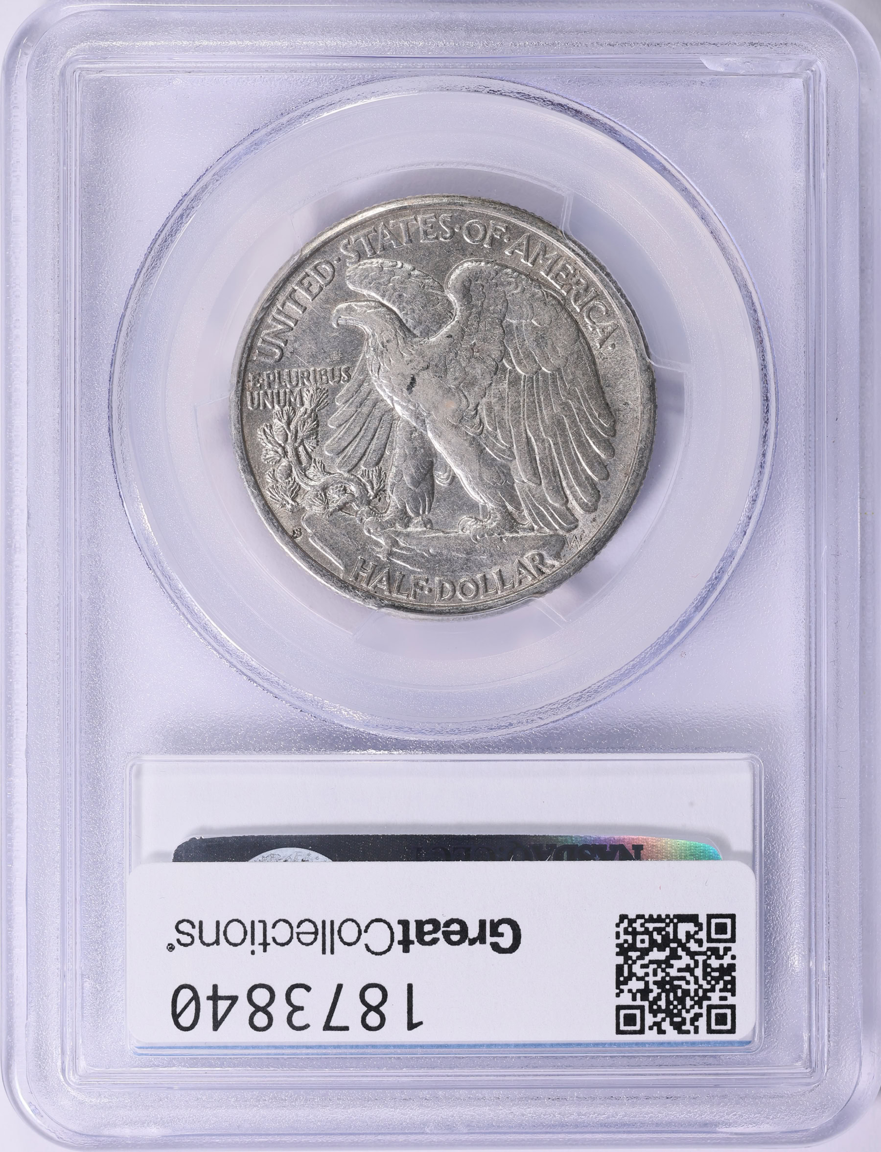 1917-S Walking Liberty Half Dollar Reverse Mintmark PCGS AU-55 (Item 1873840) | GreatCollections ...