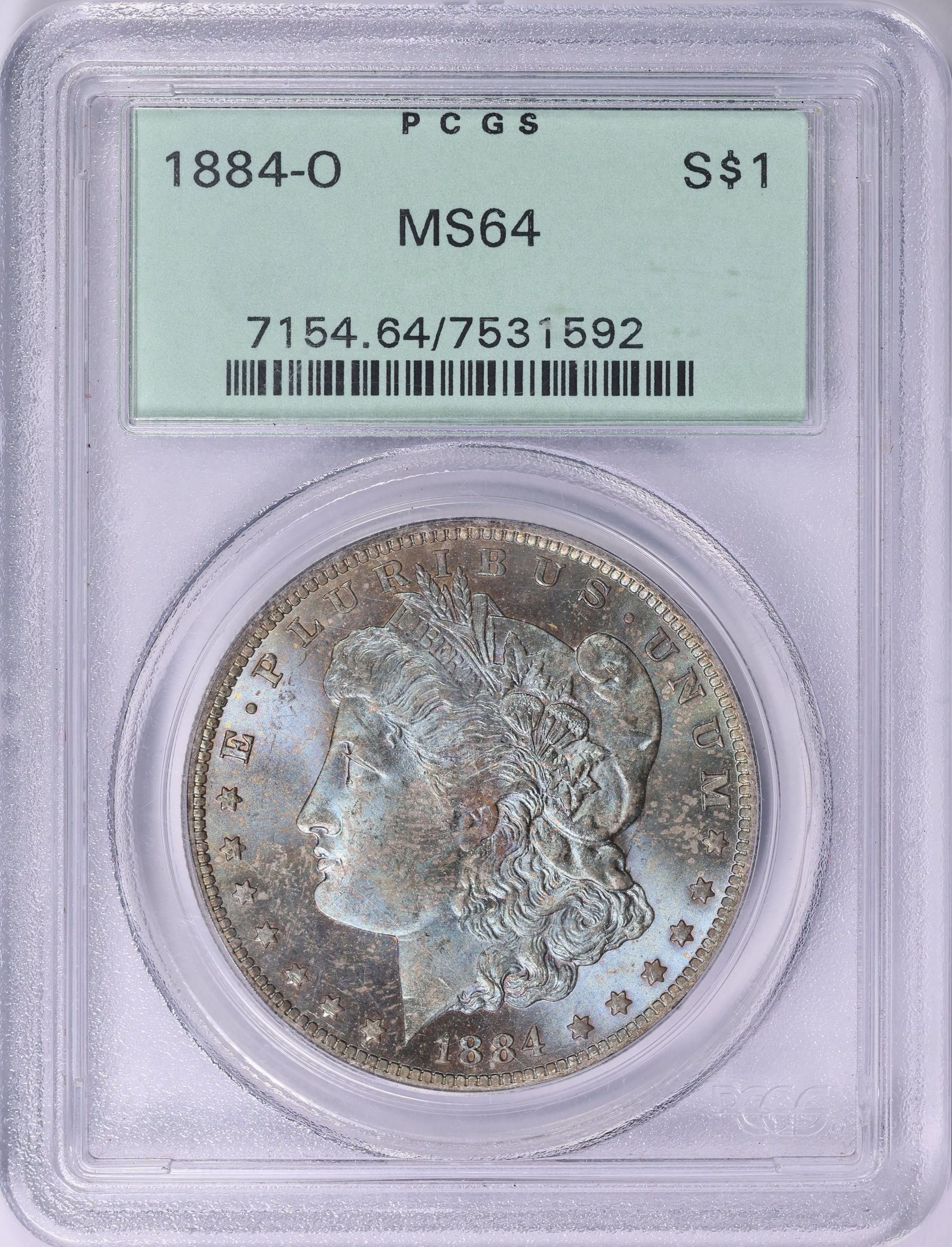1884-O Morgan Silver Dollar PCGS MS-64 OGH (Toned) (Item 1873844) | GreatCollections Coin Auctions
