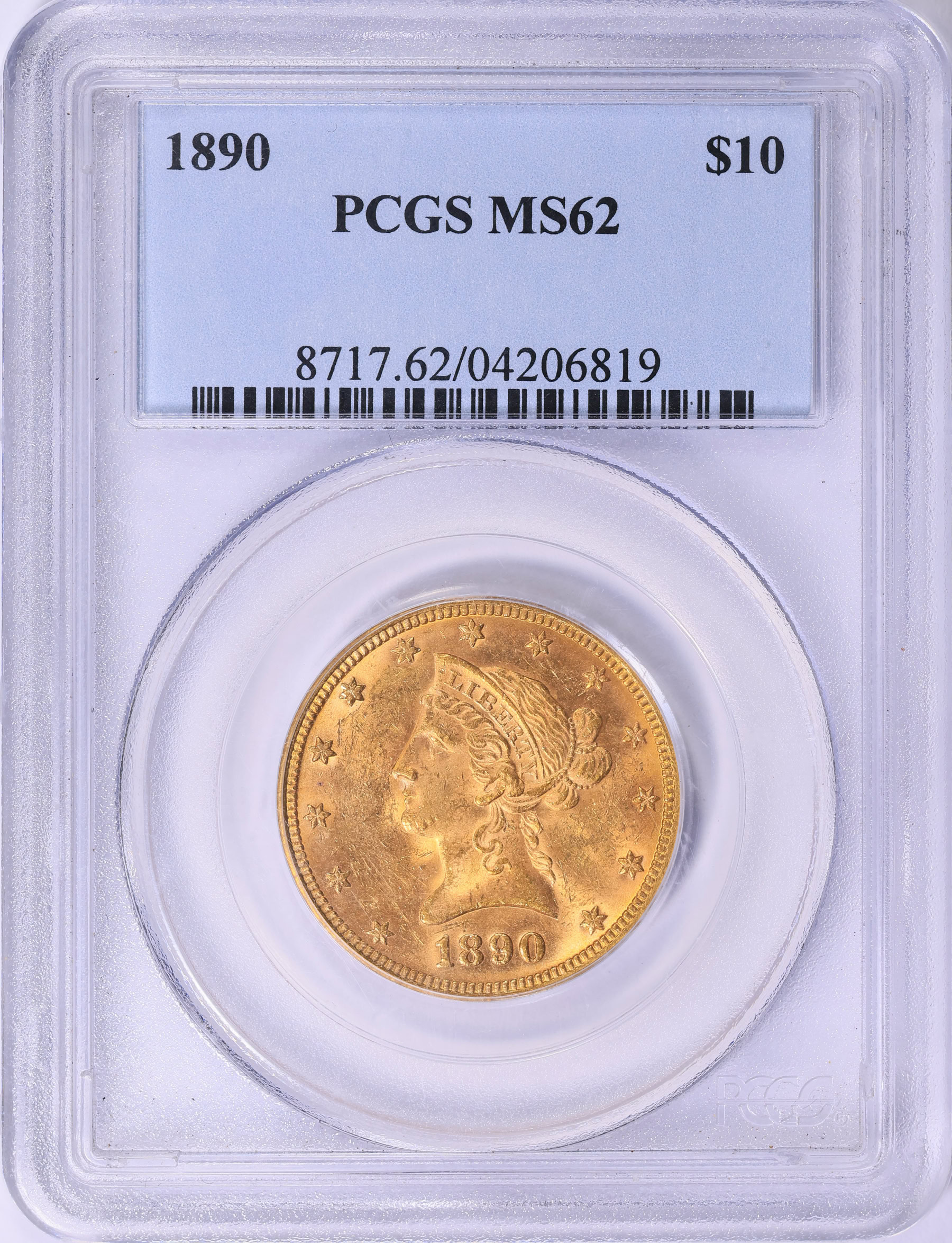 1890 Liberty Gold Eagle PCGS MS-62 (Item 1873859) | GreatCollections ...