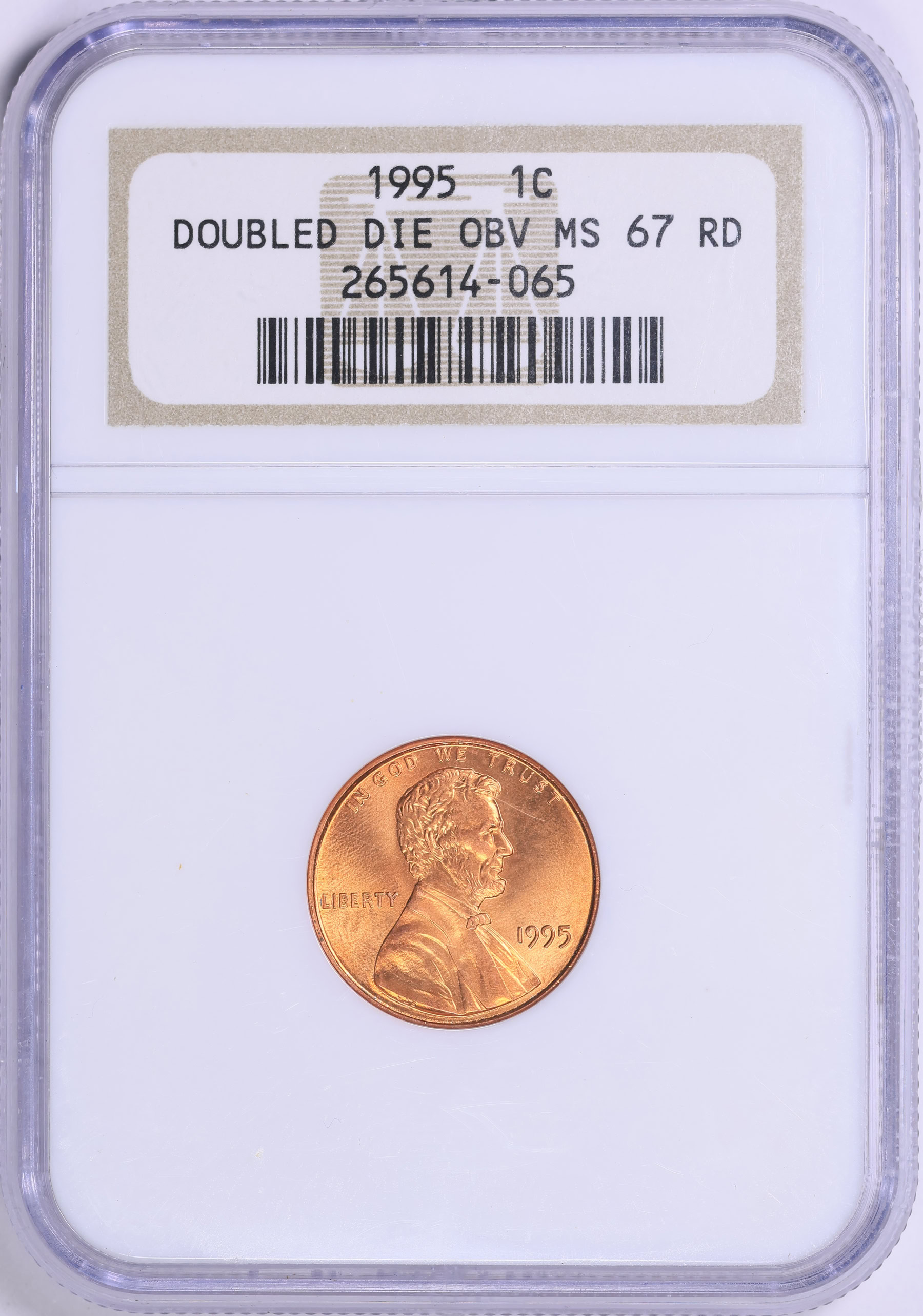 1995 Lincoln Cent Doubled Die Obverse NGC MS-67 RD (Item 1873914 ...