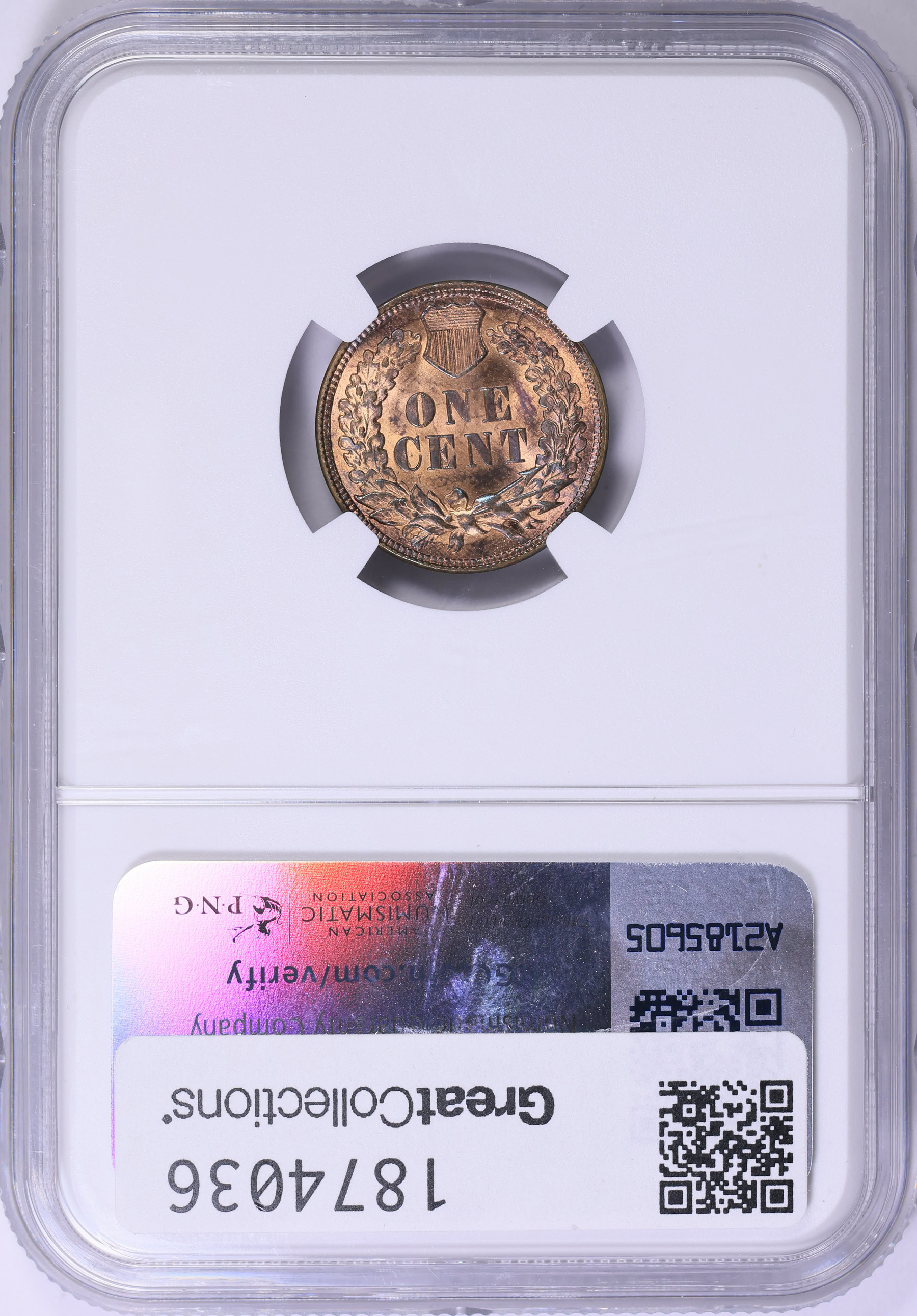 1889 Indian Cent Doubled Die Reverse FS-801 NGC MS-64 RB (Toned) (Item 1874036 ...