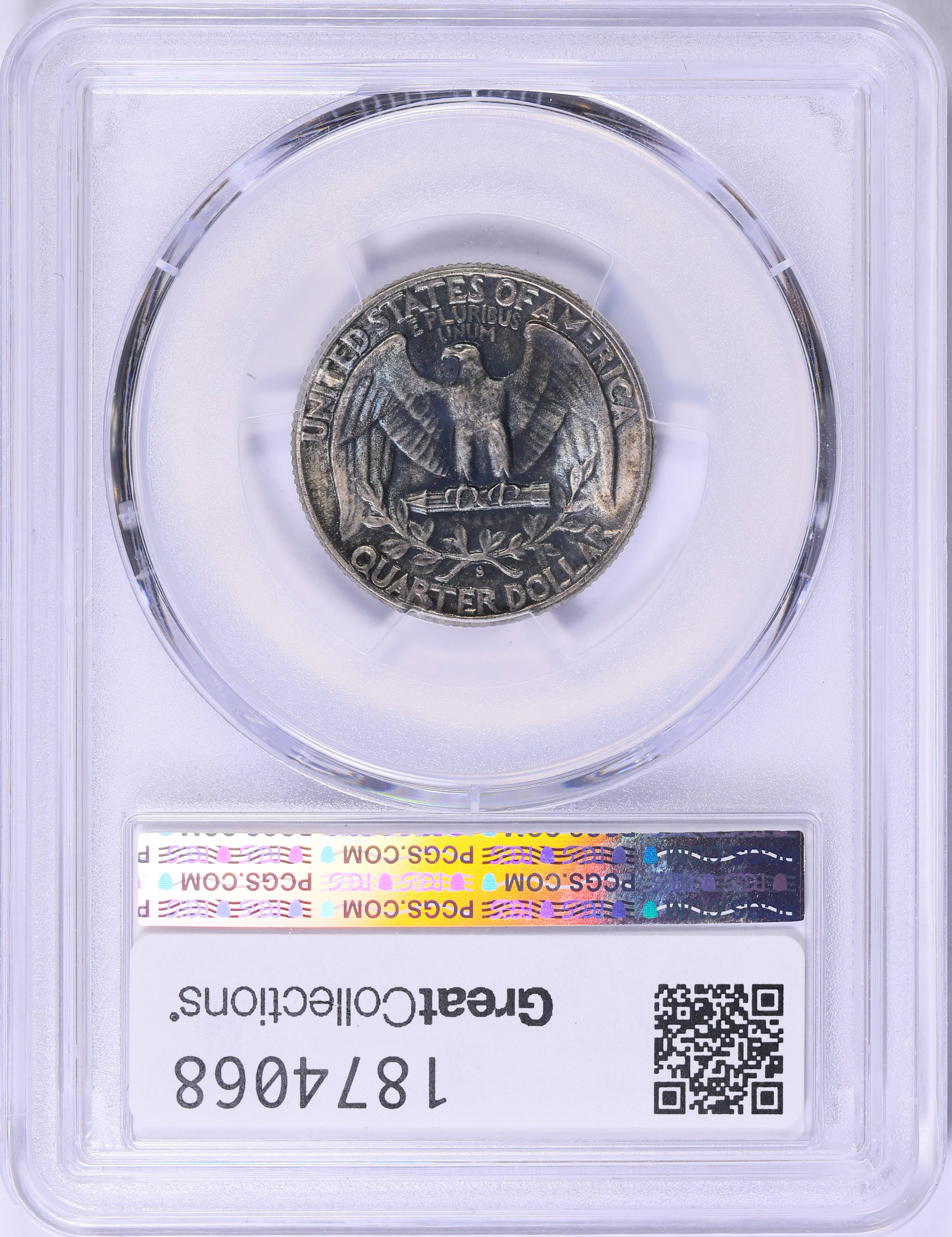 1951-S Washington Quarter PCGS MS-66+ (Toned) (Item 1874068) | GreatCollections Coin Auctions