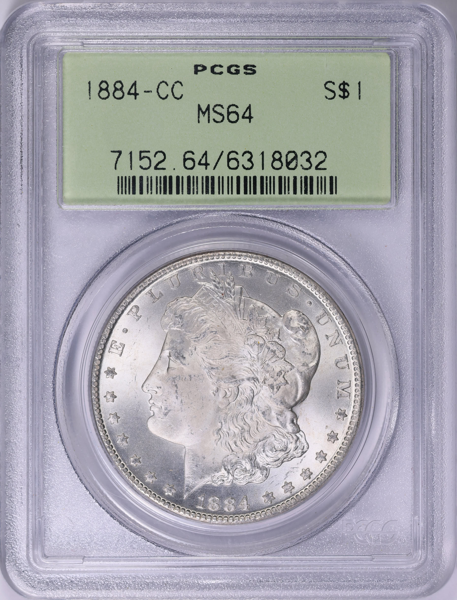 1884-CC Morgan Silver Dollar PCGS MS-64 OGH (Item 1874090) | GreatCollections Coin Auctions