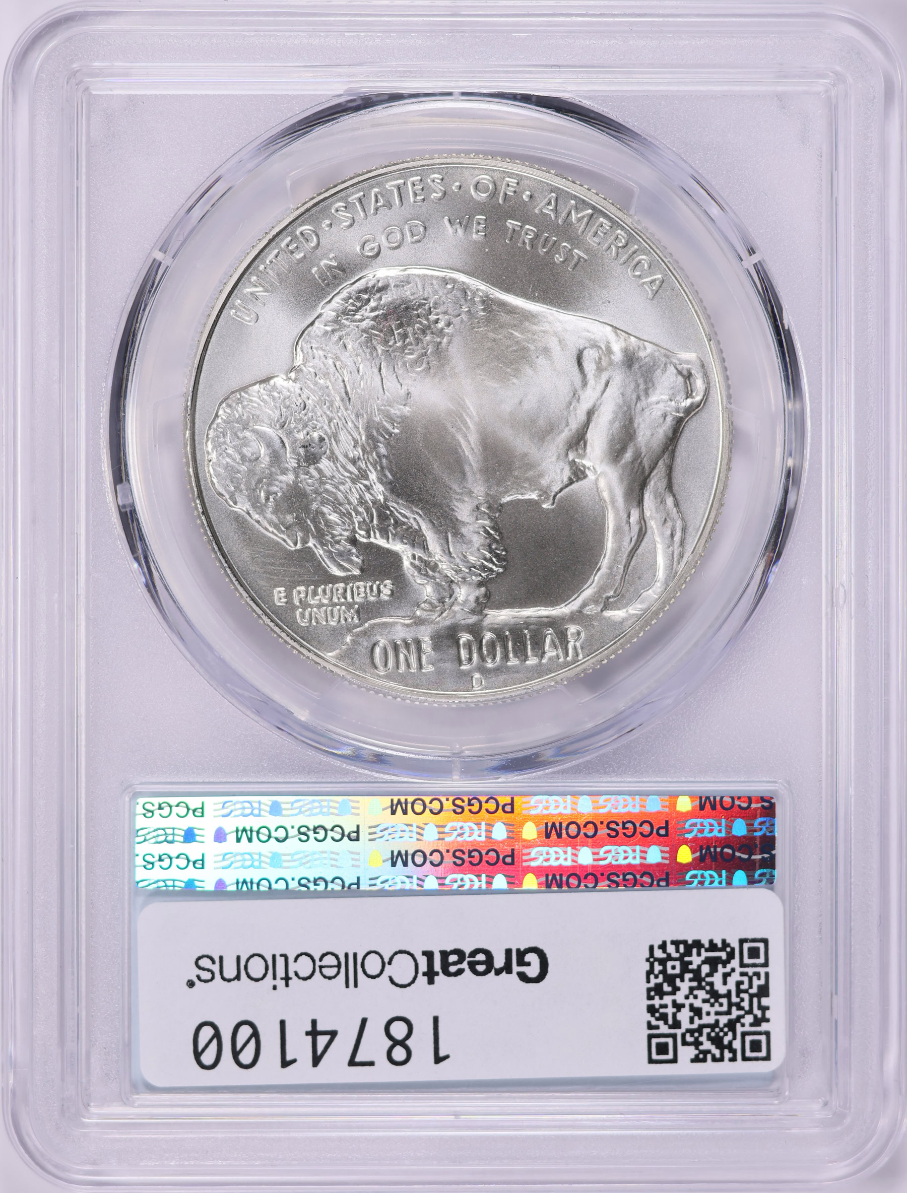 2001-D American Buffalo Silver Dollar PCGS MS-70 (Black Diamond Label ...