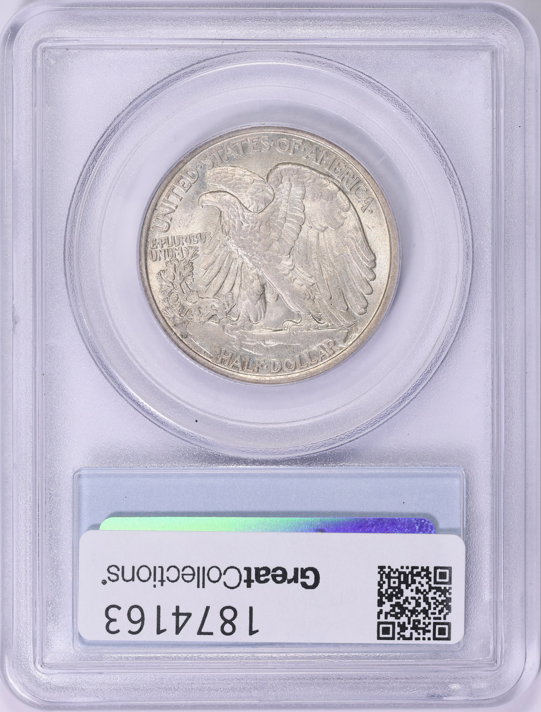 1917-D Walking Liberty Half Dollar Reverse Mintmark PCGS MS-64 (Item 1874163) | GreatCollections ...