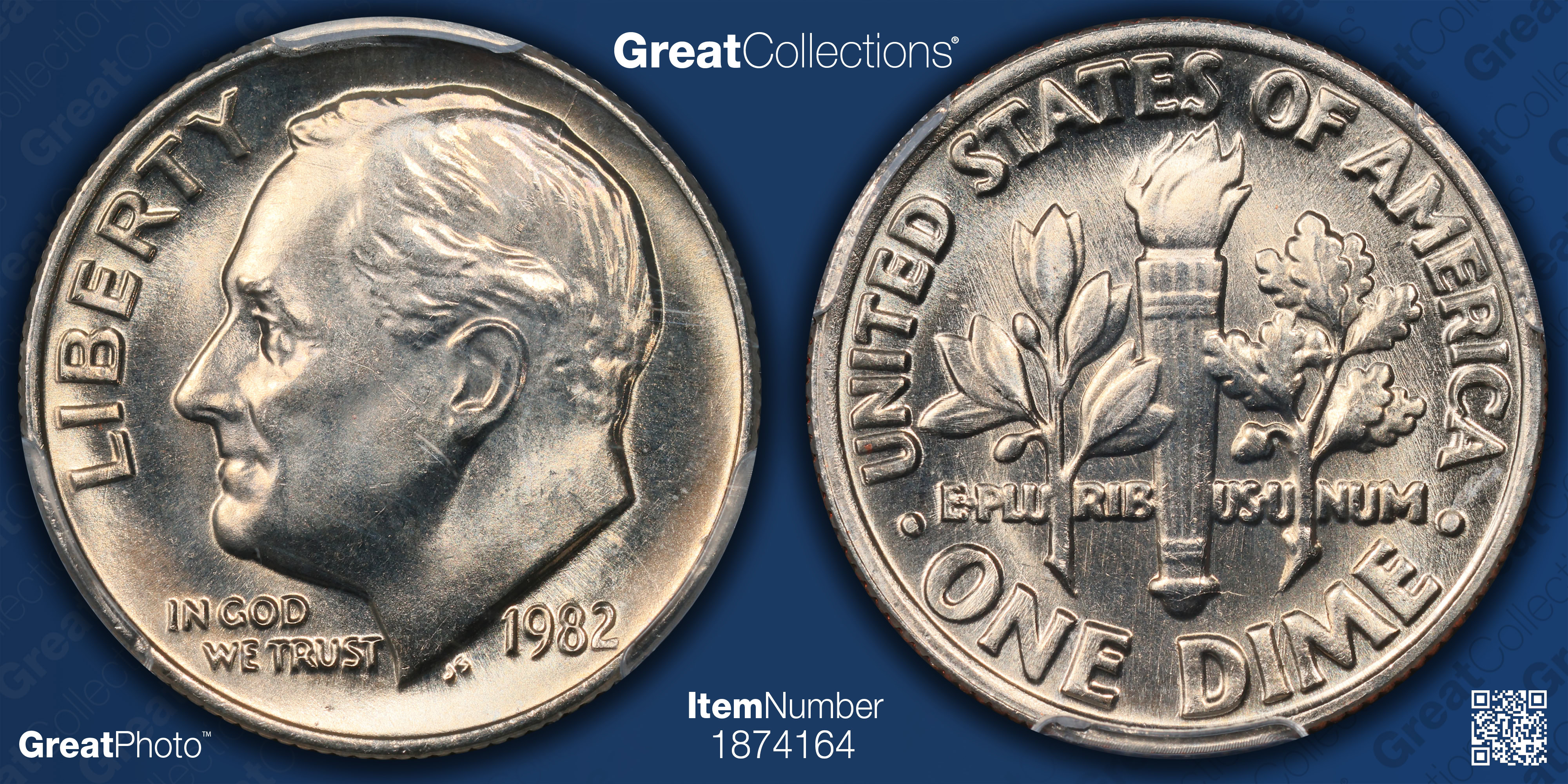 1982 Roosevelt Dime No Mintmark, Strong PCGS MS-67+ FB (Item 1874164 ...