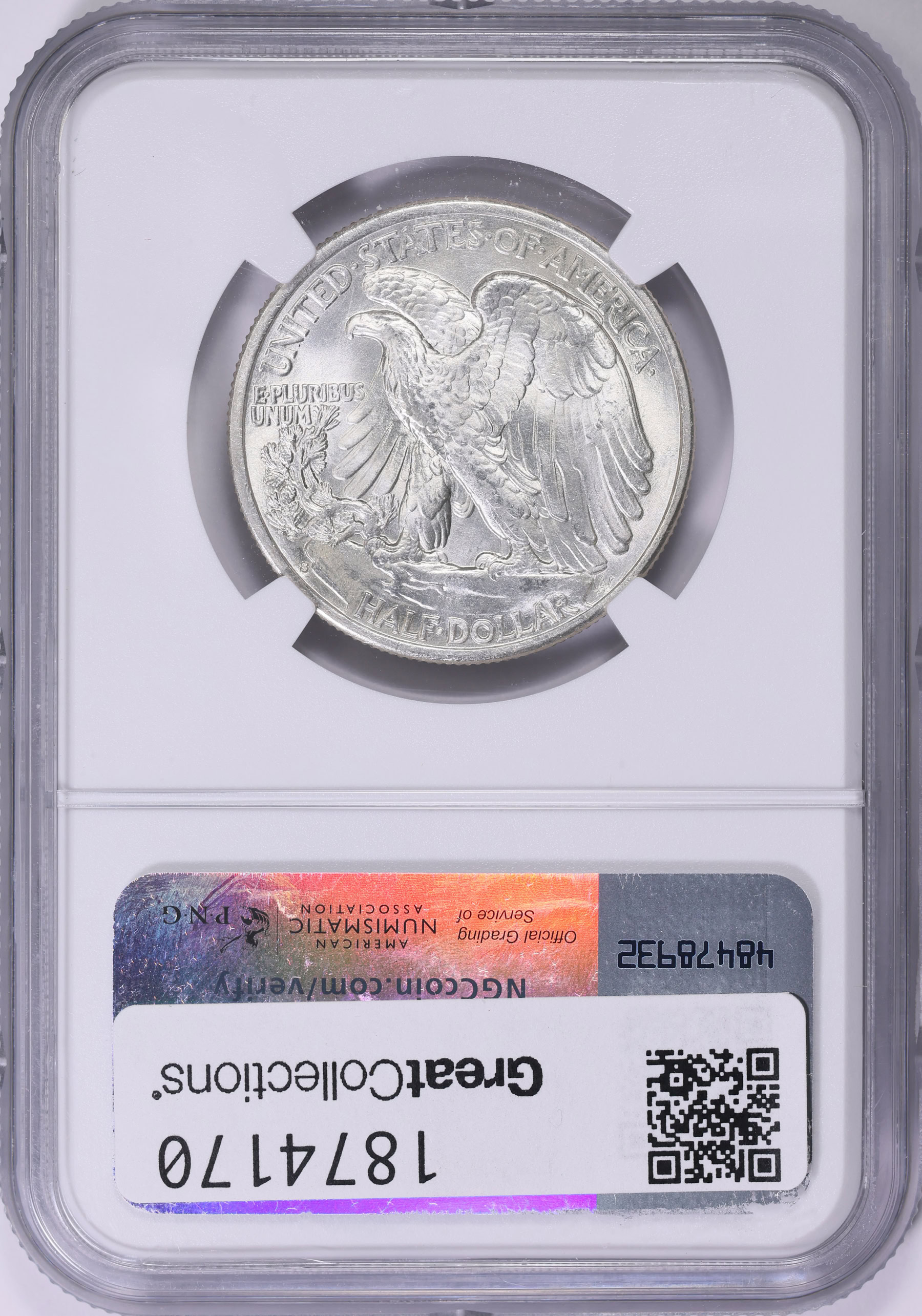 1933-S Walking Liberty Half Dollar NGC MS-65 (Item 1874170) | GreatCollections Coin Auctions