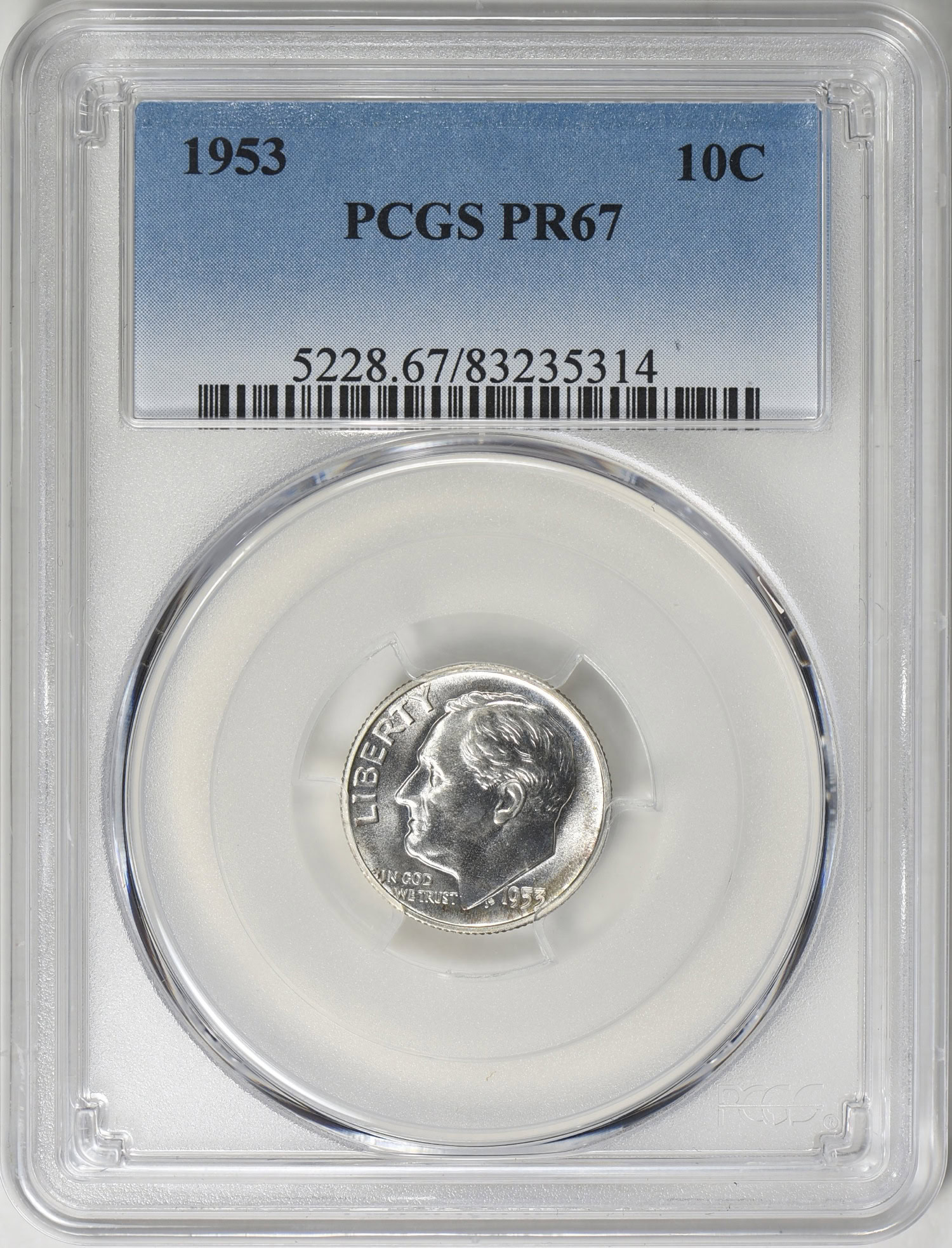 1953 Roosevelt Dime PCGS Proof-67 (Item 1874184) | GreatCollections Coin Auctions