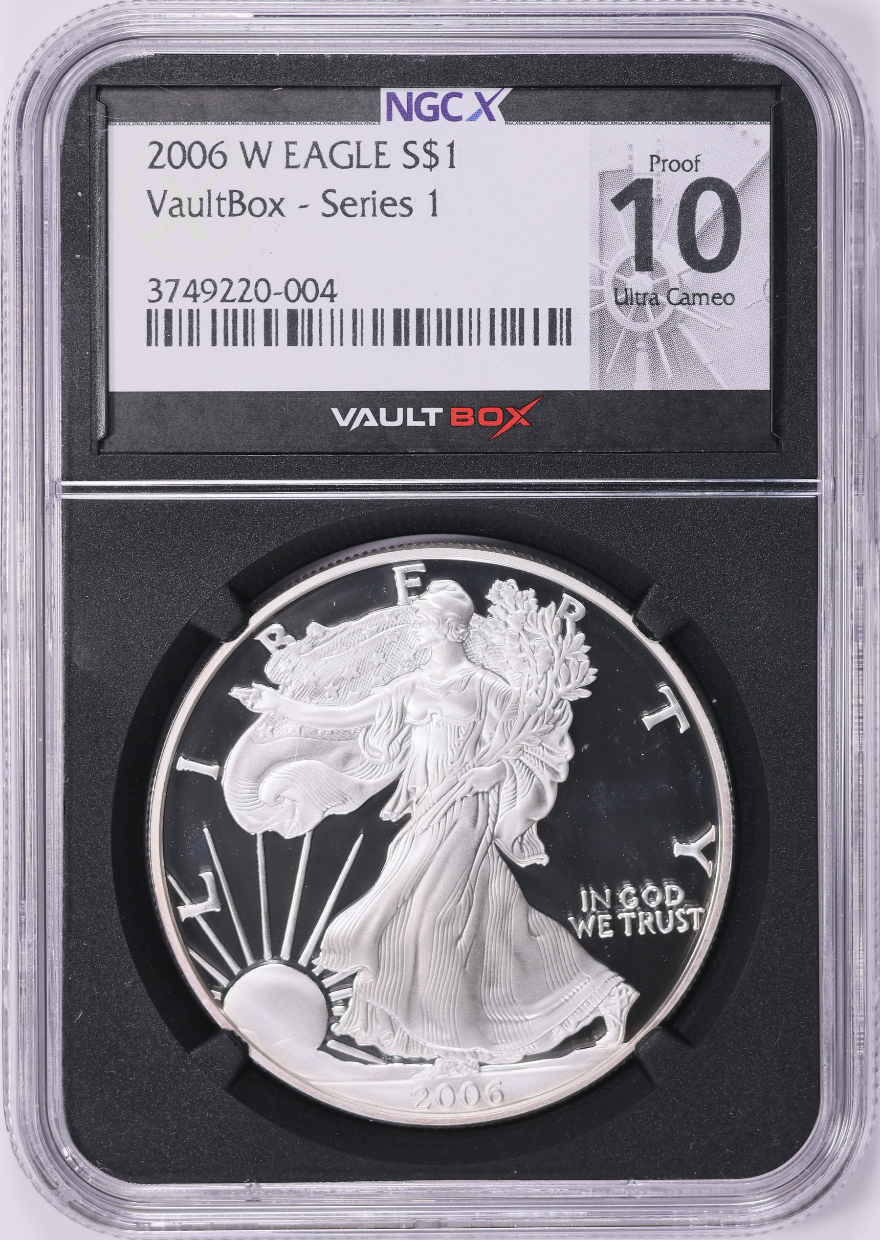 2006-W $1 Silver Eagle NGCX Proof 10 UC (NGC Proof-70 UC) (VaultBox Series 1) (Item 1874195 ...