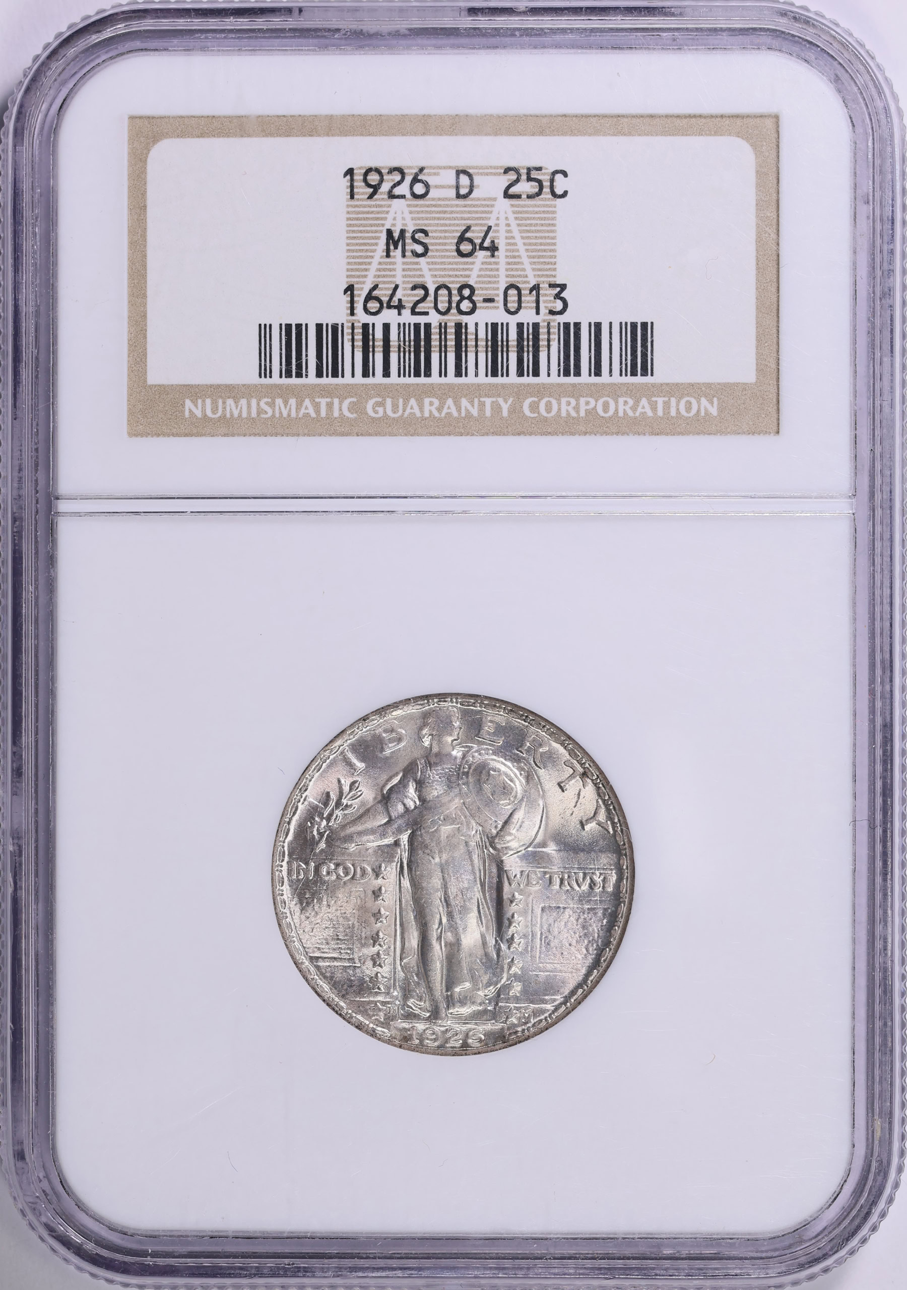 1926-D Standing Liberty Quarter NGC MS-64 (Item 1874218 ...