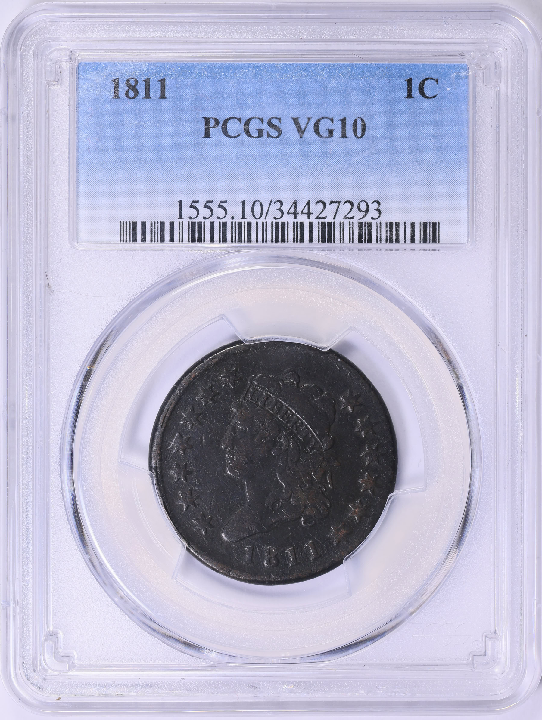 1811 Classic Cent PCGS VG-10 BN (Item 1874248) | GreatCollections Coin ...