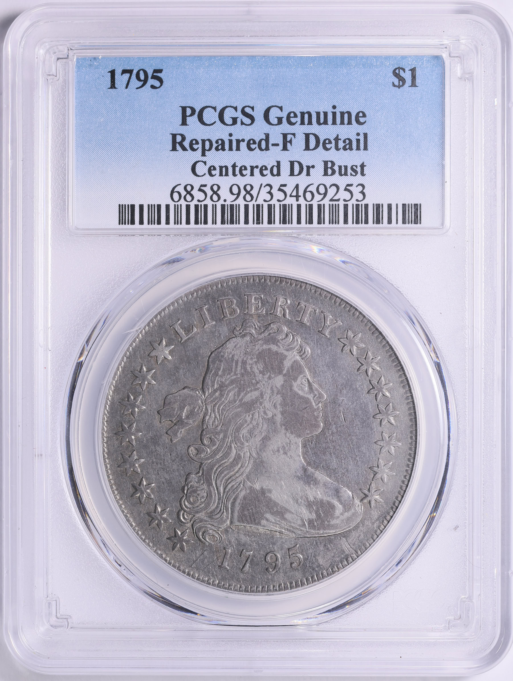 1795 Draped Bust Silver Dollar Centered Bust PCGS Genuine Fine Details ...