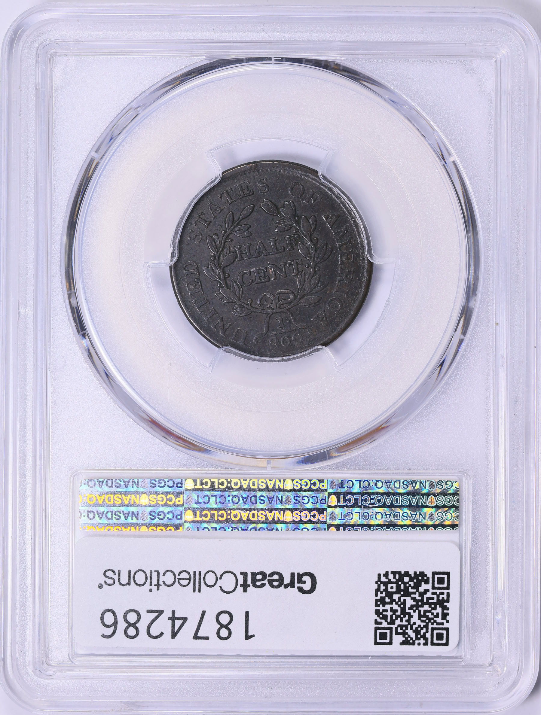 1804 Draped Bust Half Cent Crosslet 4, No Stems PCGS VF-35 BN (Item ...