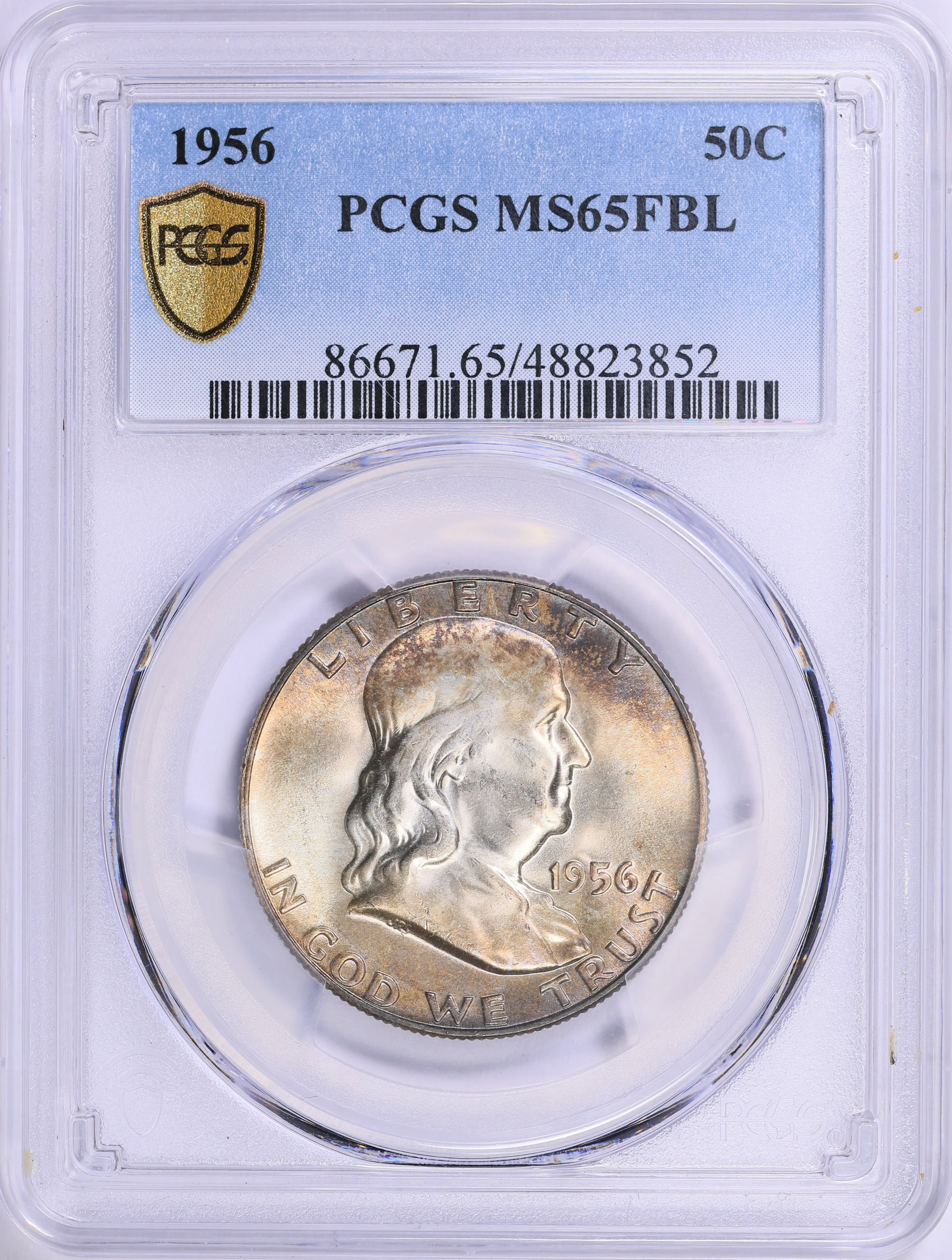 1956 Franklin Half Dollar PCGS MS-65 FBL (Toned) (Item 1874292 ...
