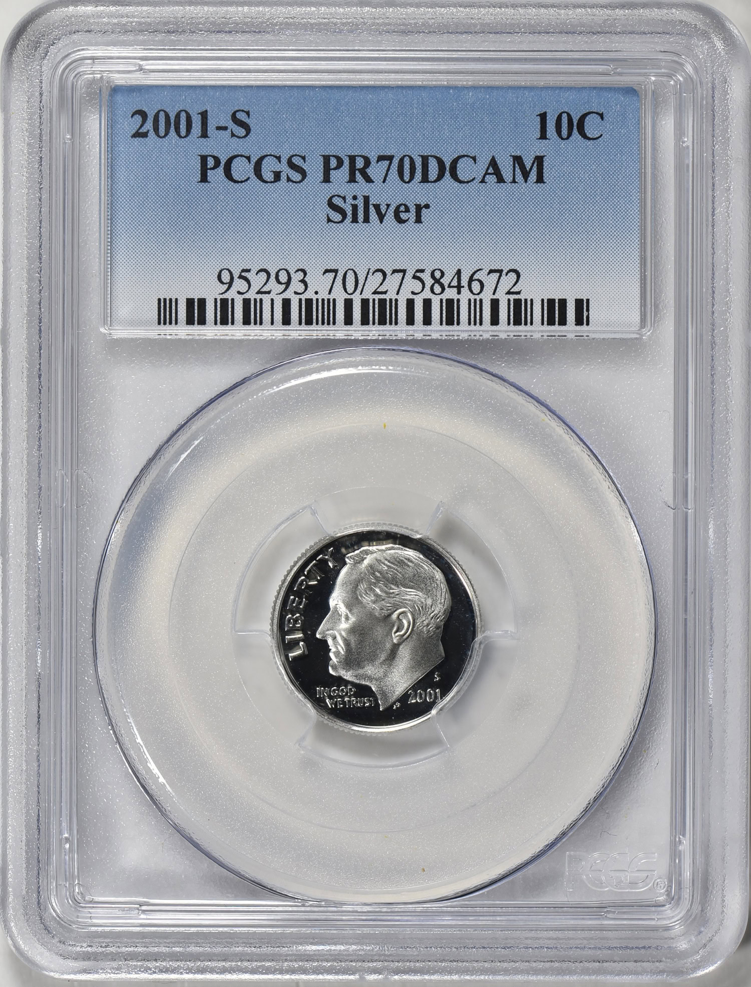 2001-S Roosevelt Dime Silver PCGS Proof-70 DCAM (Item 1874300 ...