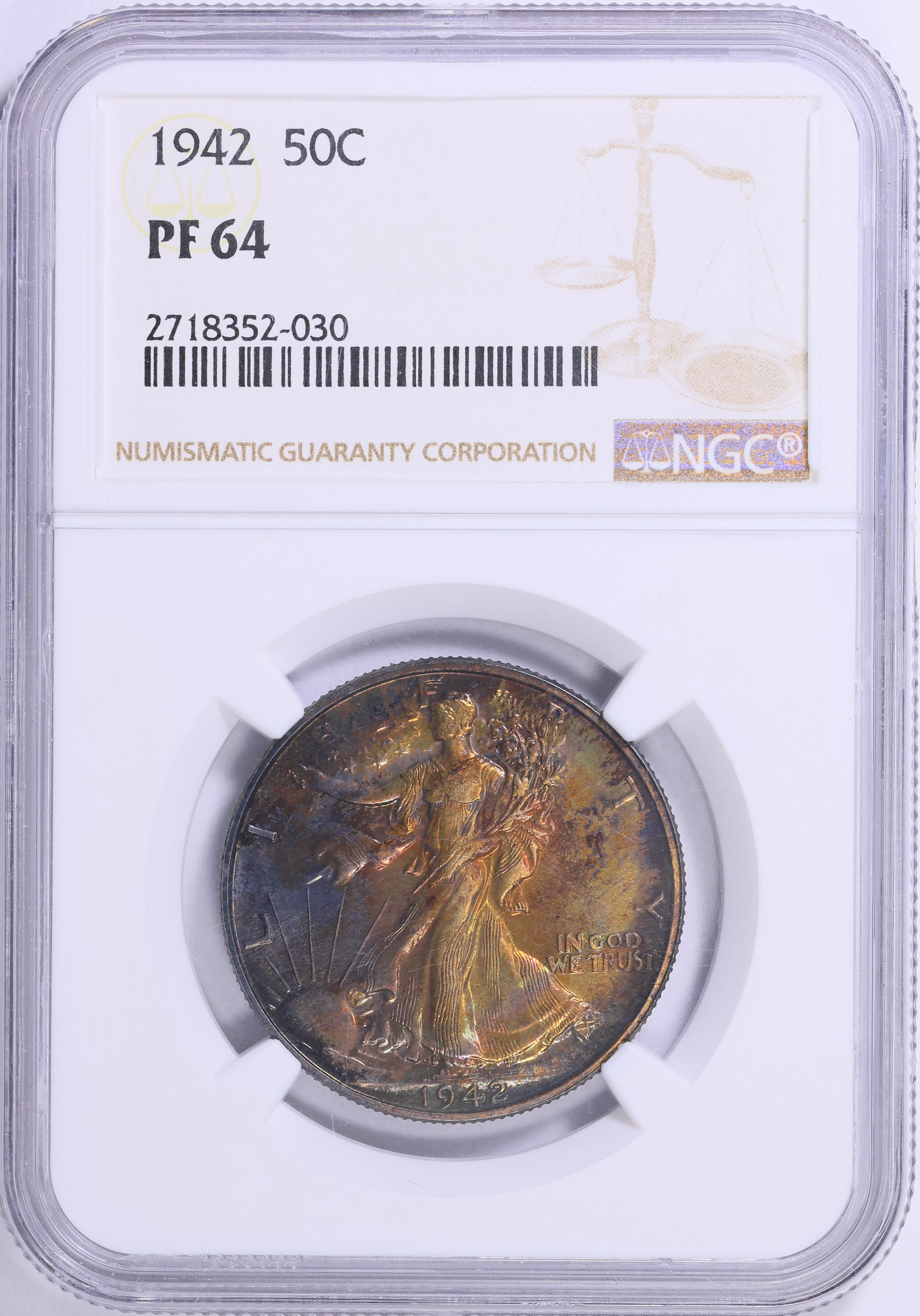 1942 Walking Liberty Half Dollar NGC Proof-64 (Toned) (Item 1874376 ...