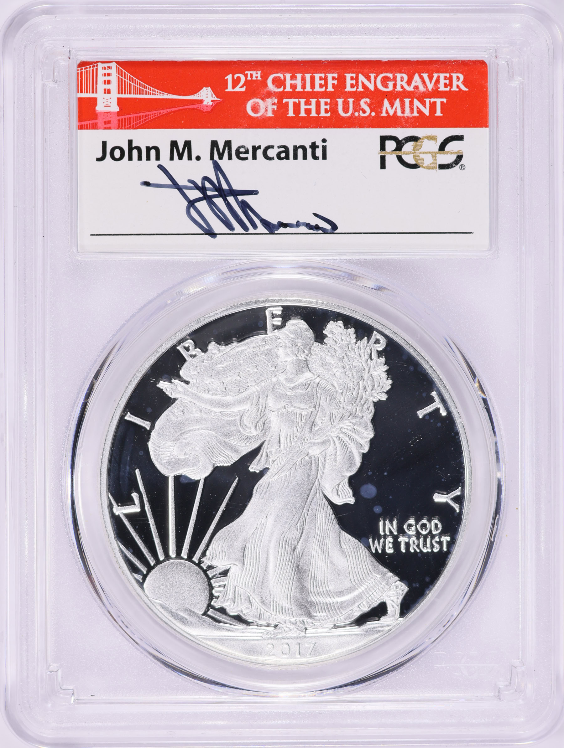 2017-S $1 Silver Eagle (From the Congratulations Set) First Day of Issue PCGS Proof-70 DCAM ...