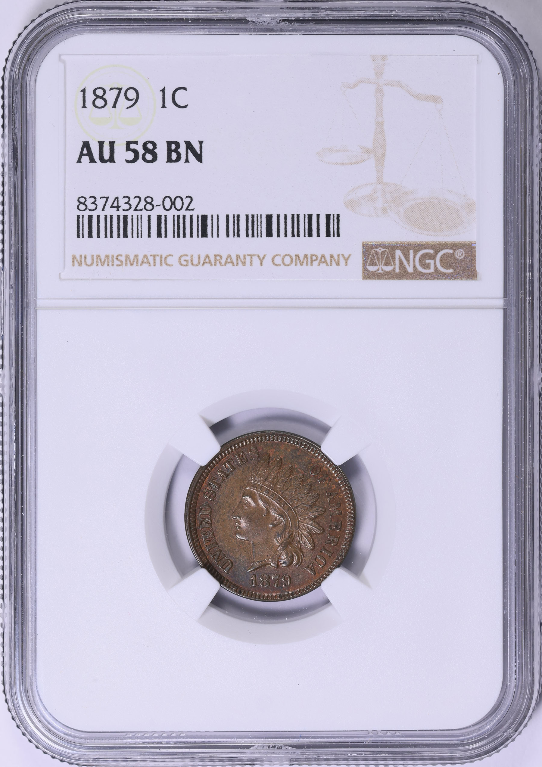 1879 Indian Cent NGC AU-58 BN (Item 1874455) | GreatCollections Coin Auctions