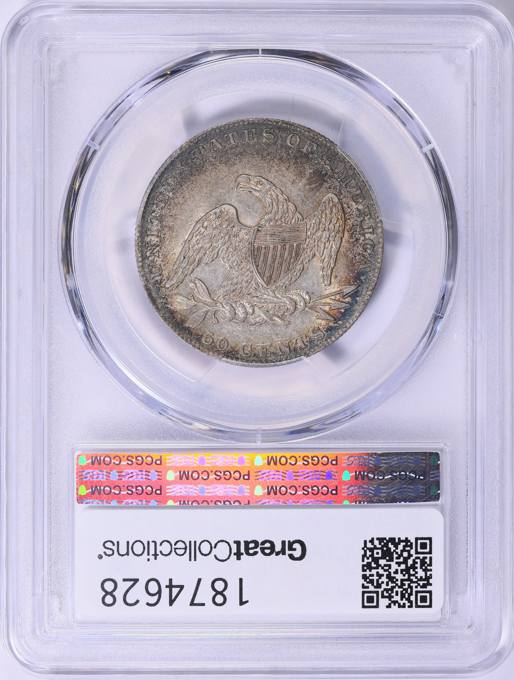 1837 Capped Bust Half Dollar Reeded Edge PCGS AU-53+ (Toned) (Item 1874628) | GreatCollections ...