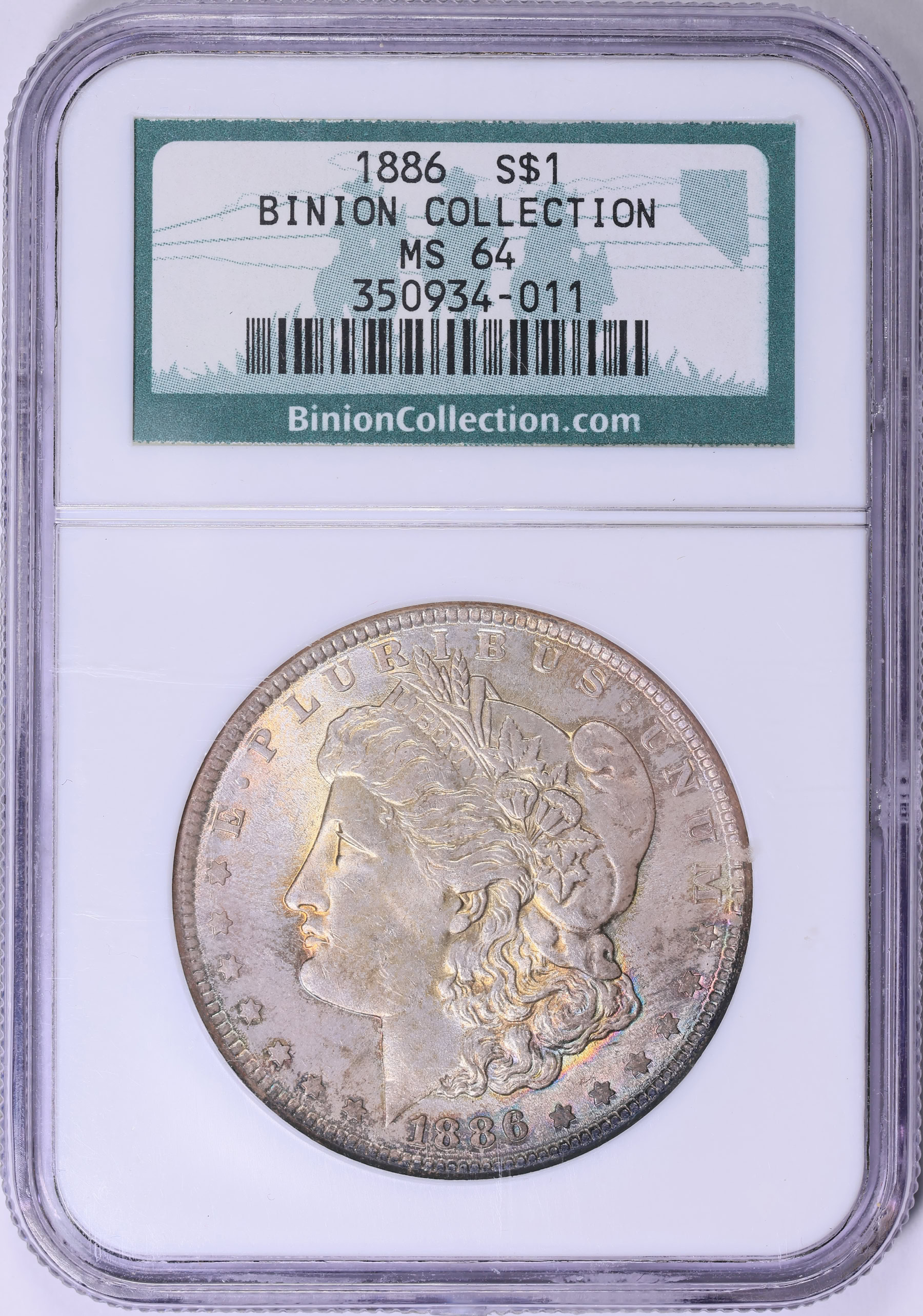 1886 Morgan Silver Dollar NGC MS-64 (Toned) (Binion Collection) (Item 1874639 ...