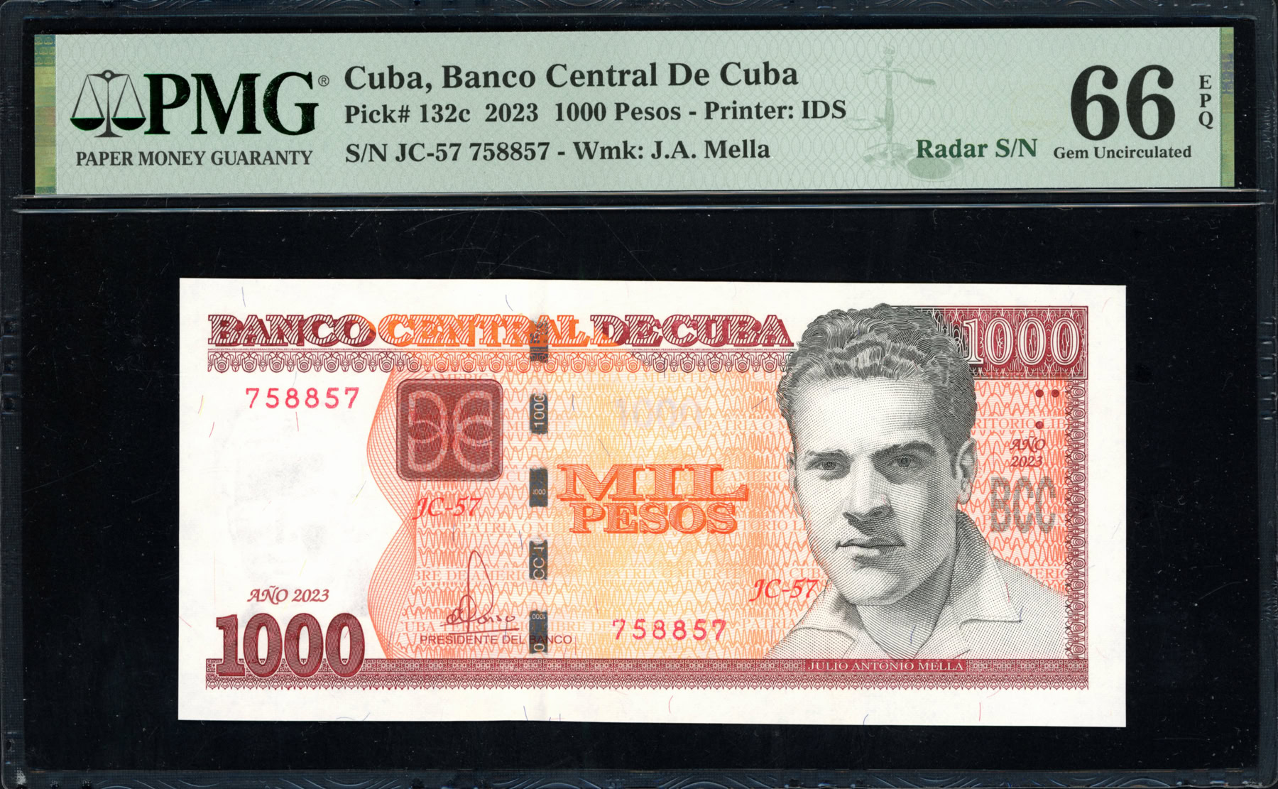 Cuba 2023 1,000 Pesos Banco Central de Cuba Note *Radar Serial Number ...