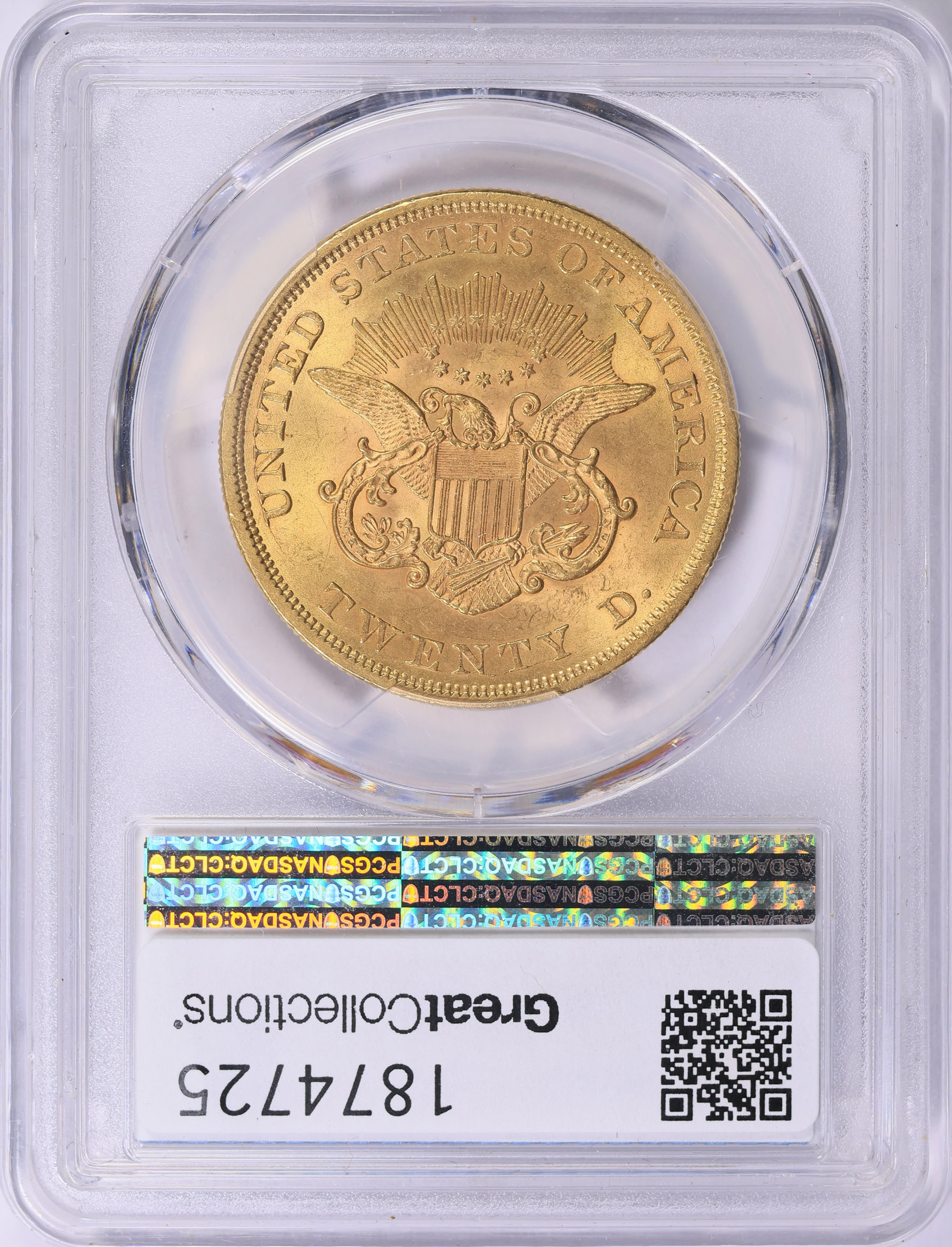 1861 Liberty Gold Double Eagle PCGS MS-63 (Item 1874725) | GreatCollections Coin Auctions