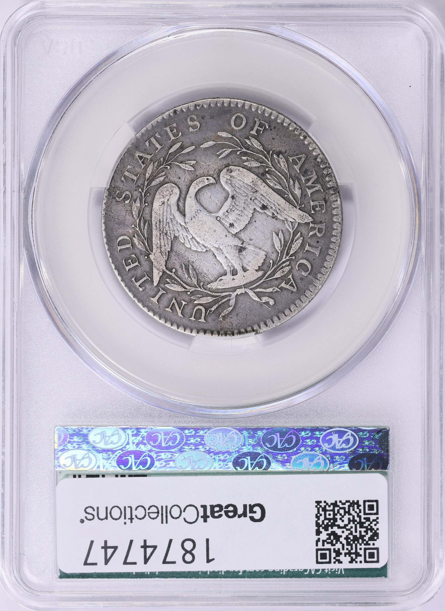 1795 Flowing Hair Half Dollar Overton 105 2 Leaves CACG VF Details (Item 1874747 ...