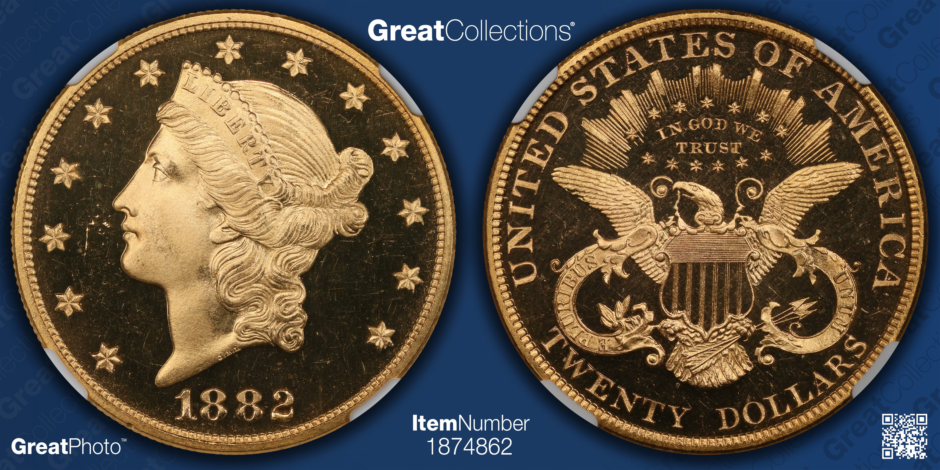 1882 Liberty Gold Double Eagle NGC Proof-65+ ★ UC (Item 1874862 ...